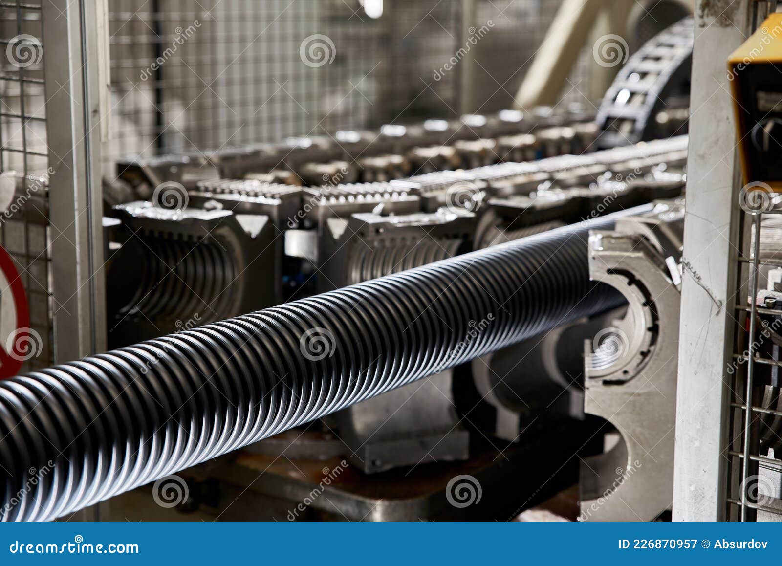 Production of a Plastic Pipe at a Factory Stock Image - Image of ...