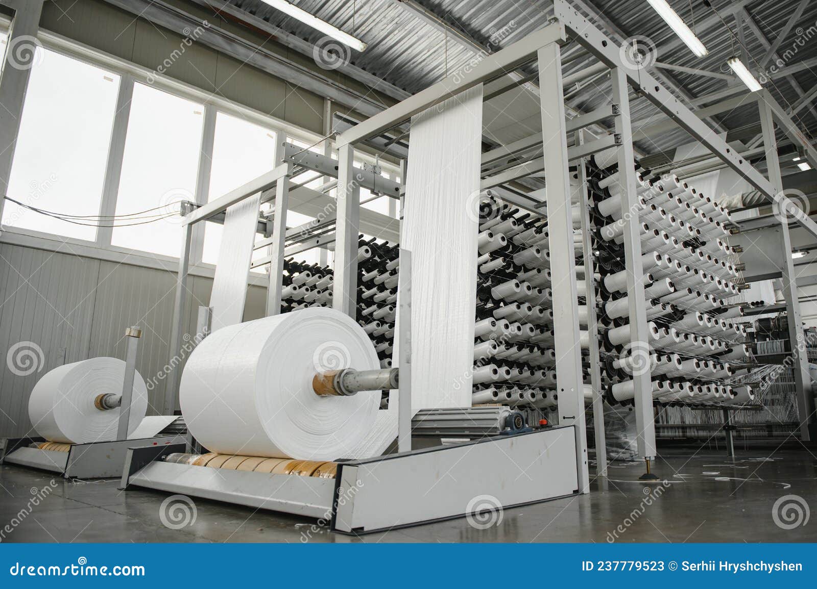 Production of Polypropylene Yarn for Making Bags Stock Image - Image of ...
