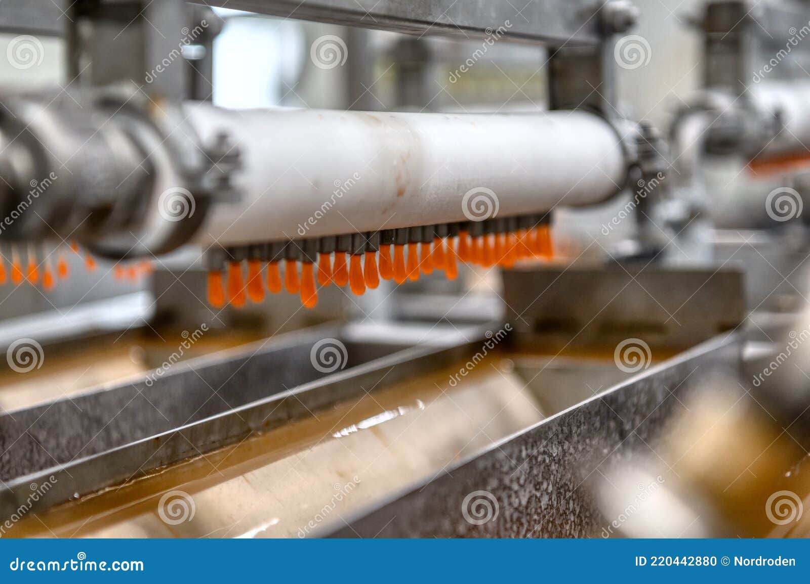 The Production Process of Artificial Red Caviar. Stock Photo - Image of ...
