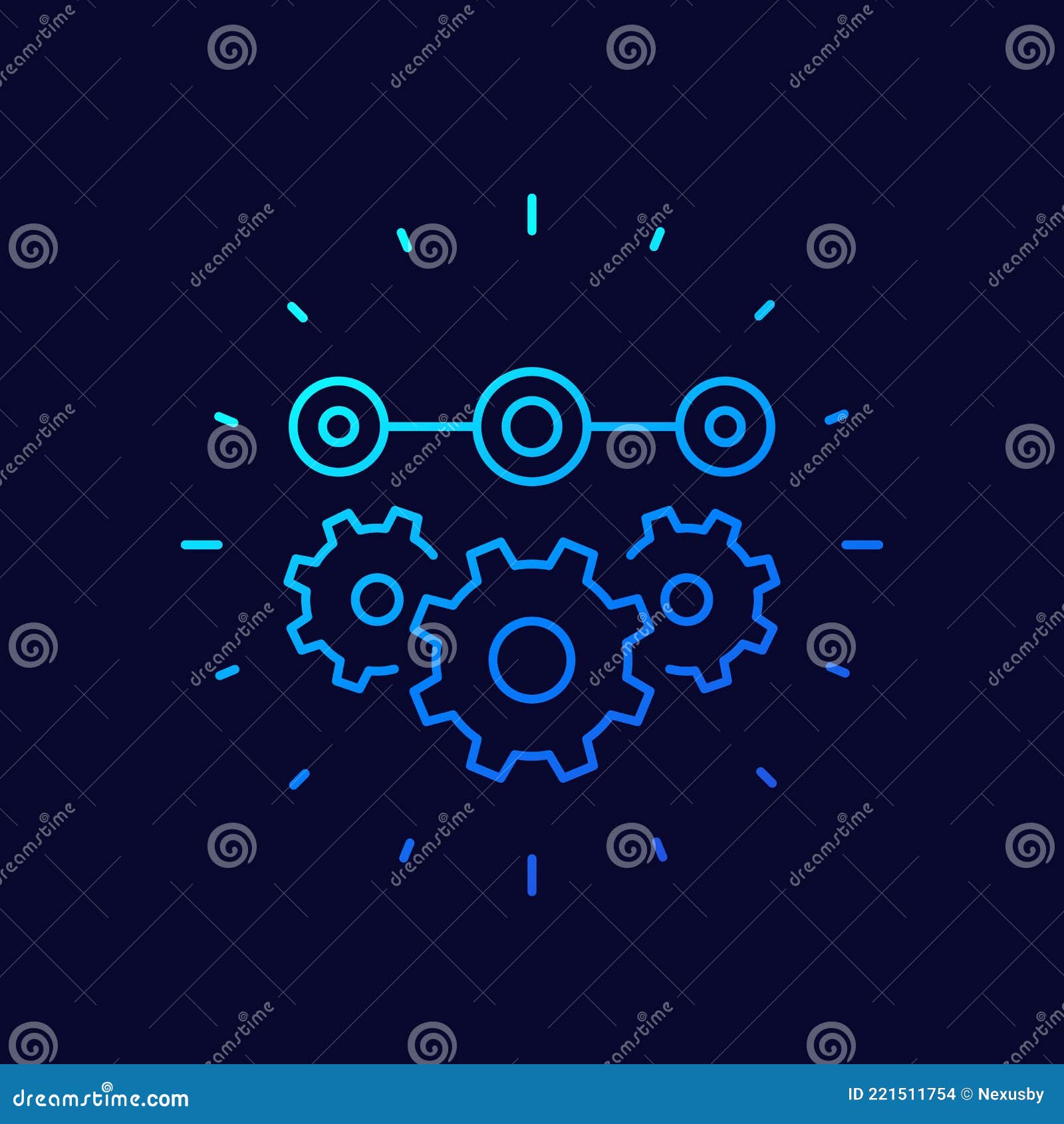 Production Process Line Vector Icon Stock Vector - Illustration of ...