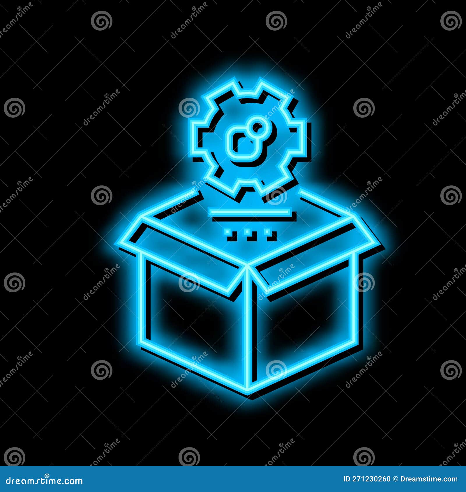Production Process Neon Glow Icon Illustration Stock Vector ...