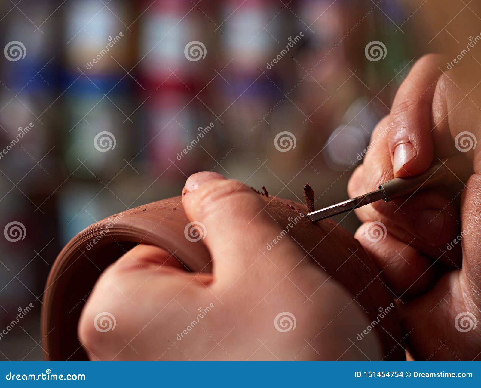Potter at work stock photo. Image of handmade, ceramic - 151454754