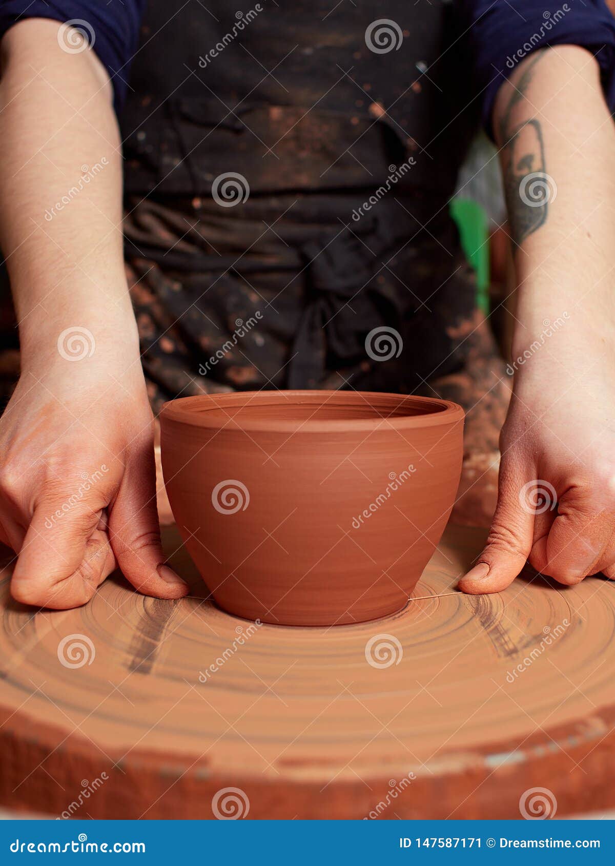 The Potter Works in the Main Workshop. Stock Image - Image of workshop ...