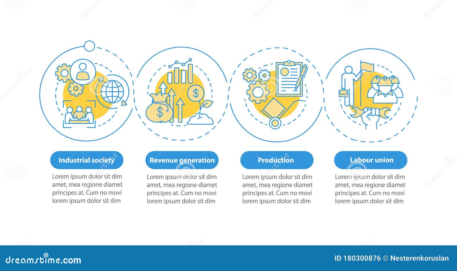 Production Process Vector Infographic Template. Business Presentation ...