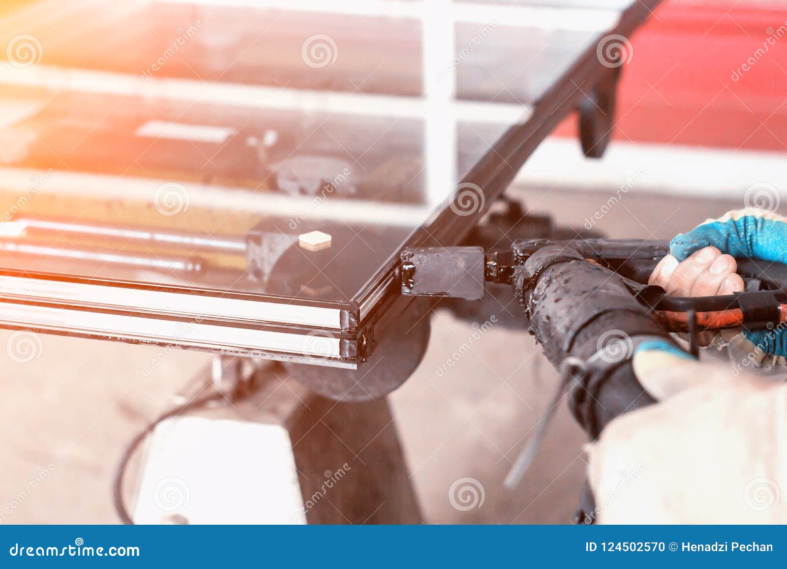 Production Of Pvc Windows, Gluing Of Plastic Corners Of Windows ...