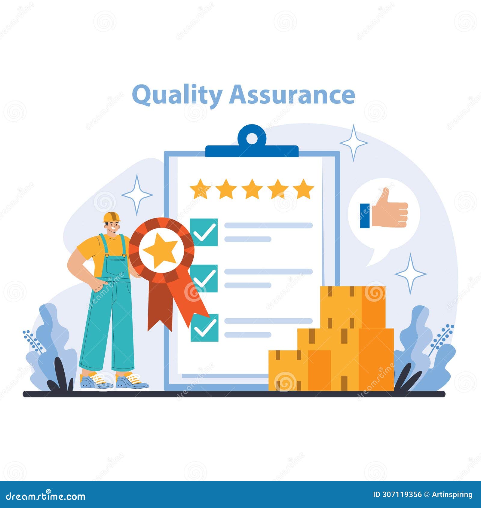 Production and Quality Concept. Flat Vector Illustration. Stock Vector ...