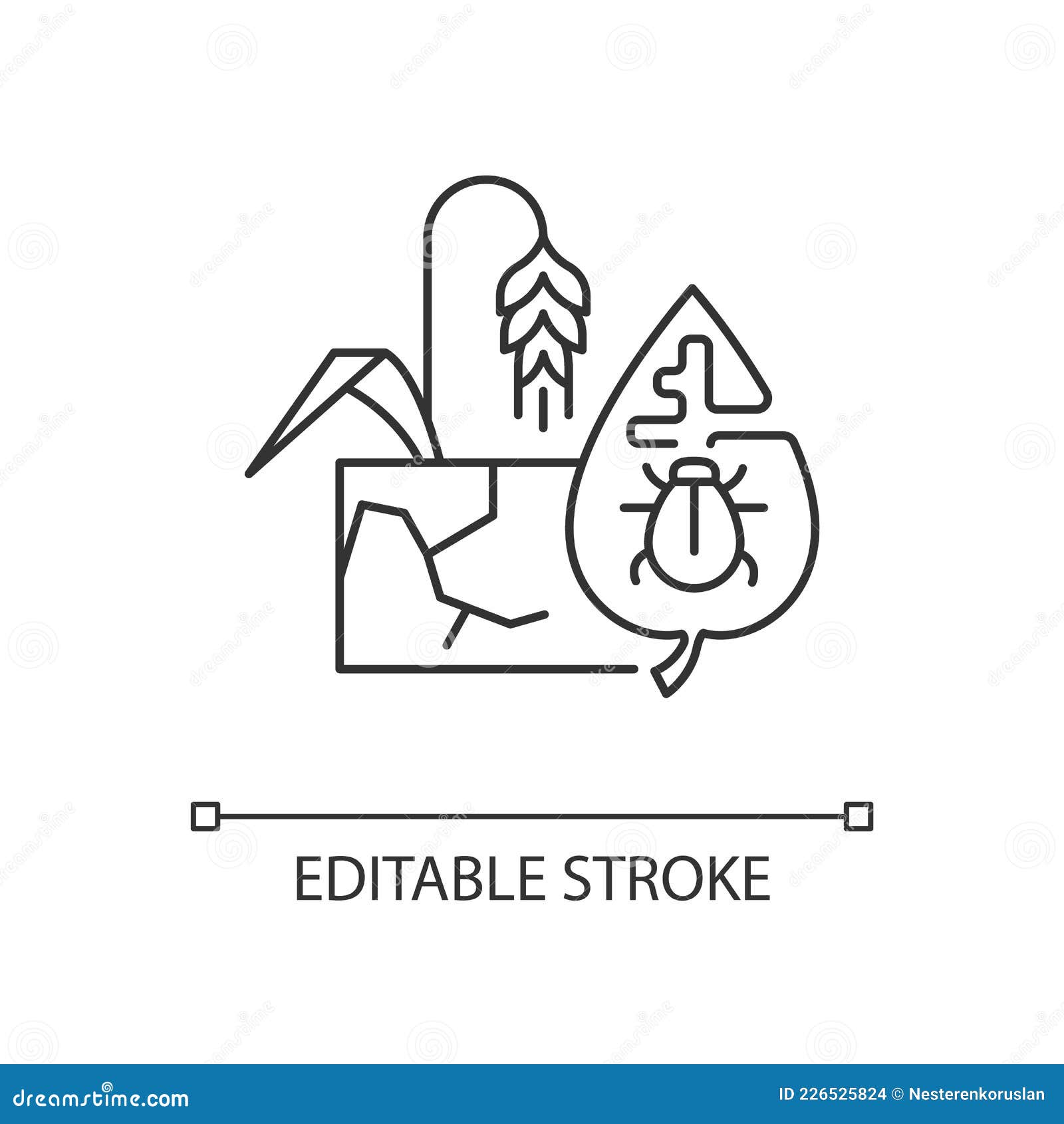 Production Risks Linear Icon Stock Vector - Illustration of machinery ...