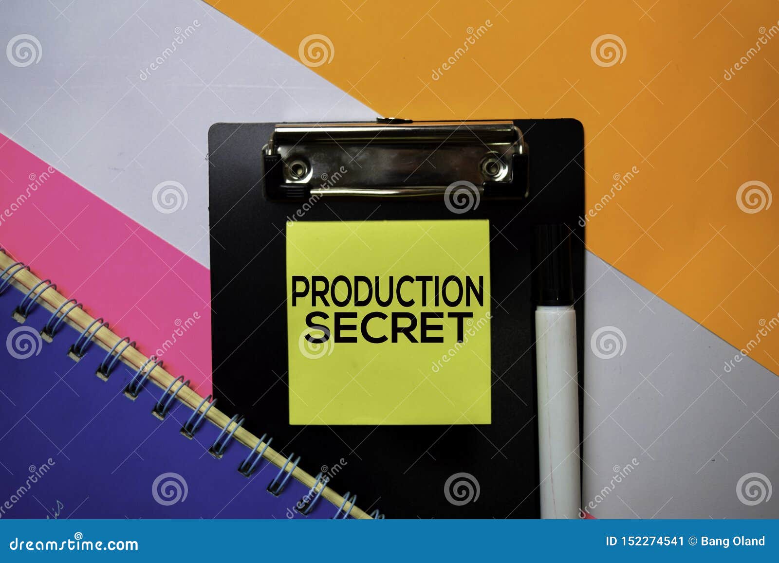 Production Secret Text on Sticky Notes with Color Office Desk Concept ...