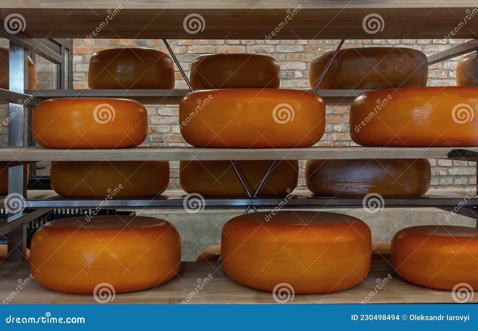 Production Shelves of a Cheese Stock Photo - Image of creamery ...