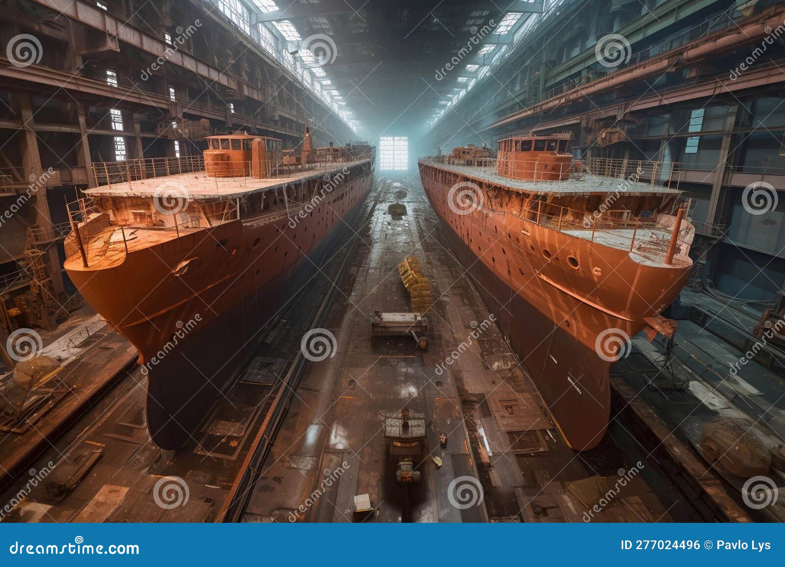 Production of Ships and Boats at the Factory. AI Generated Stock ...