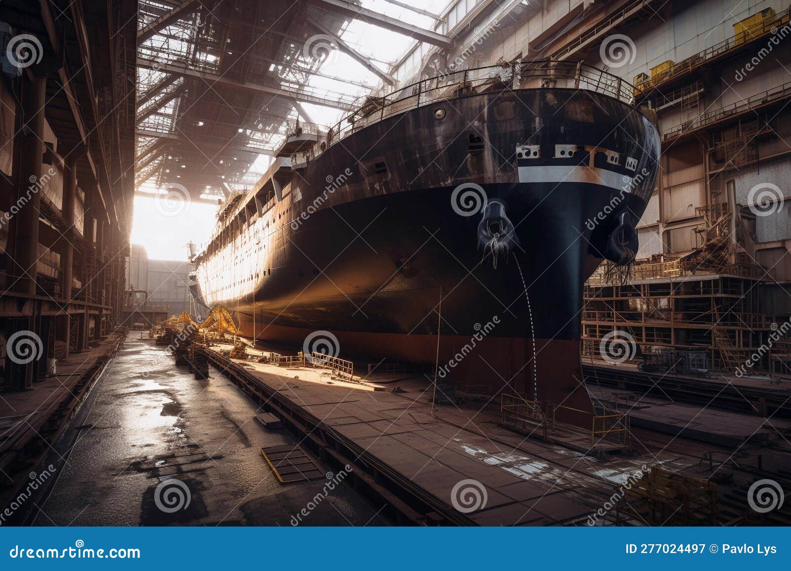 Production of Ships and Boats at the Factory. AI Generated Stock ...