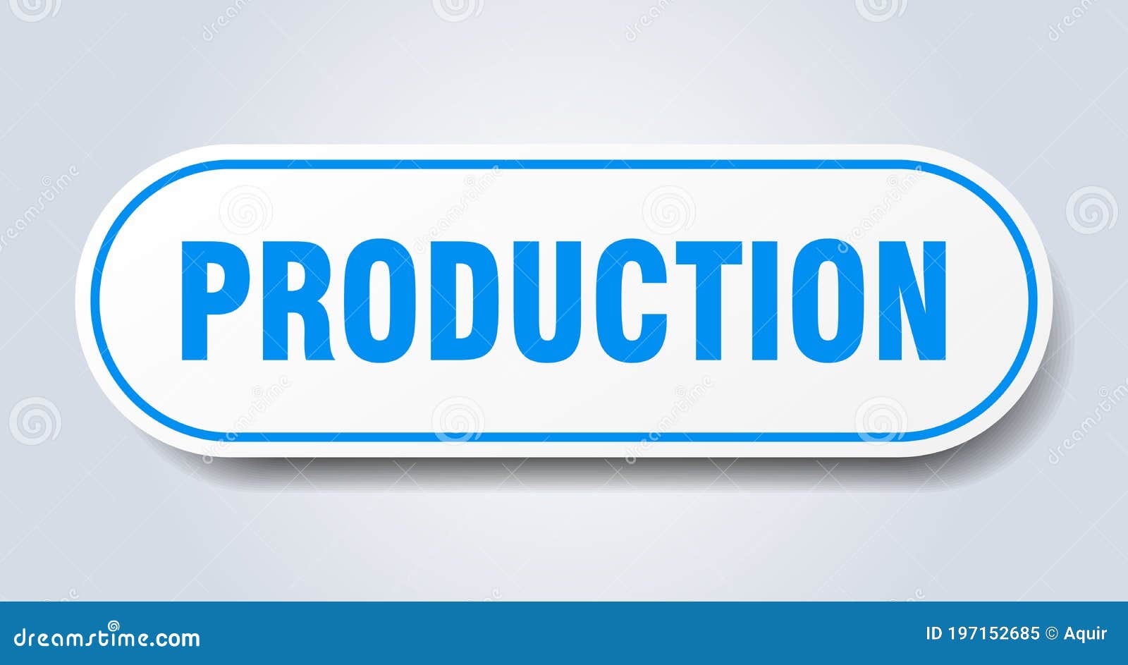 Production Sign. Rounded Isolated Button. White Sticker Stock Vector ...