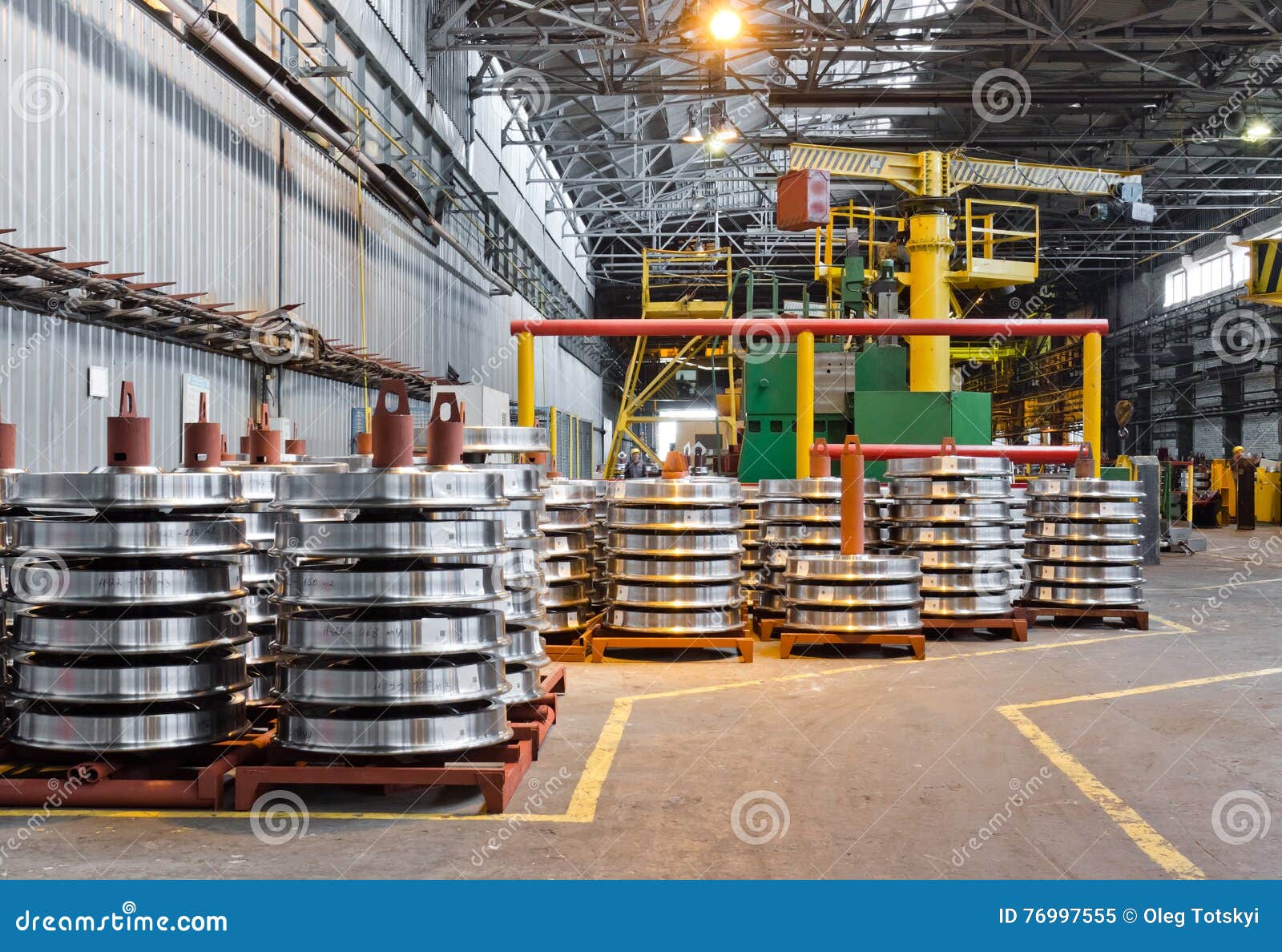 Production of the Steel Train Wheels Stock Image - Image of metal ...