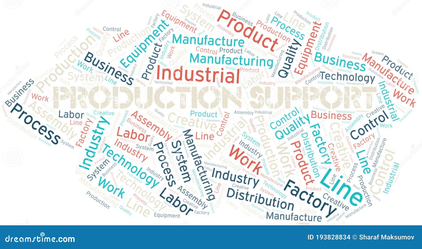 Production Support Word Cloud Create with Text only. Stock Vector ...