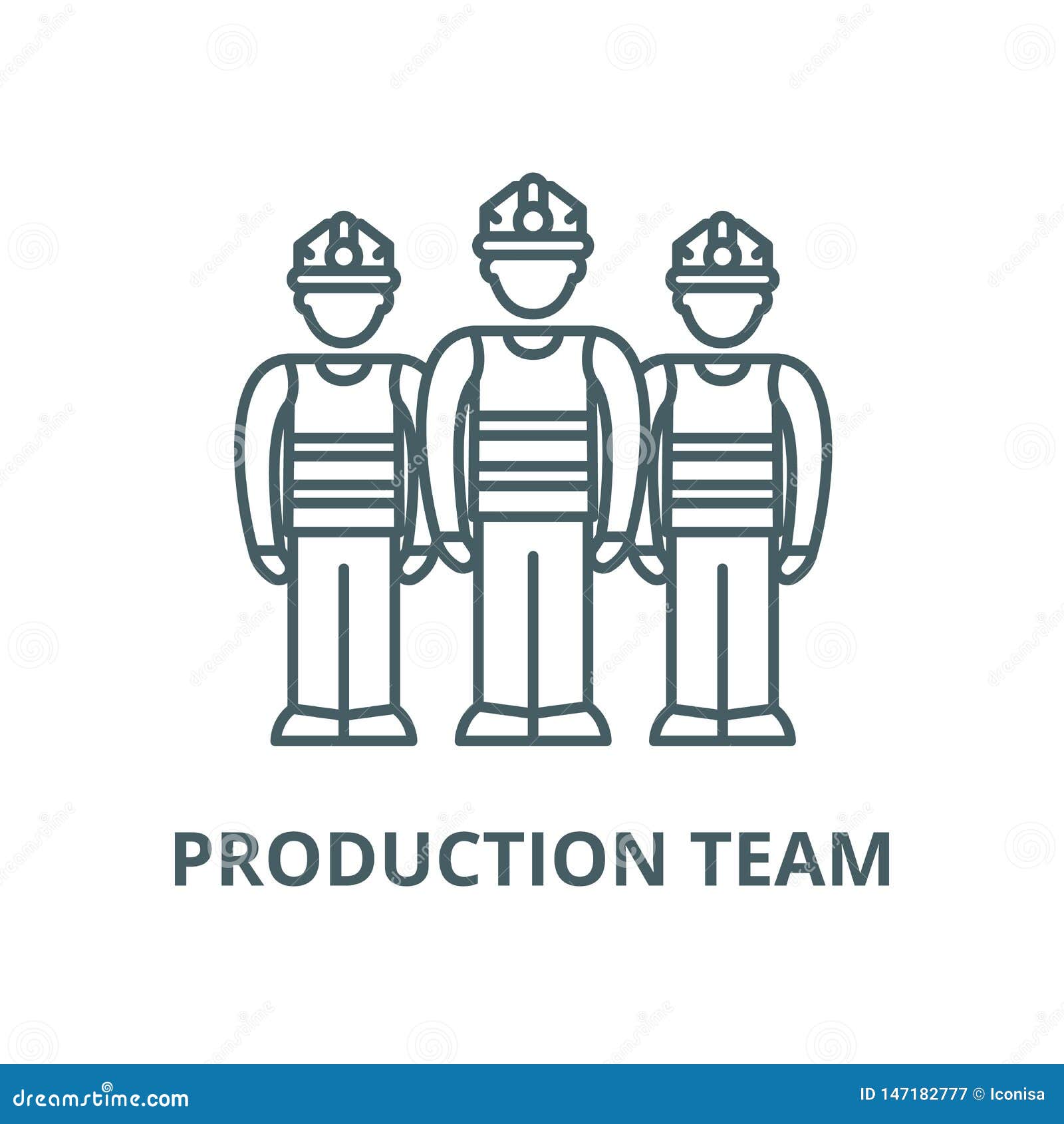 Production Team Vector Line Icon, Linear Concept, Outline Sign, Symbol ... Production Team Vector Line Icon, Linear Concept, Outline Sign, Symbol ...