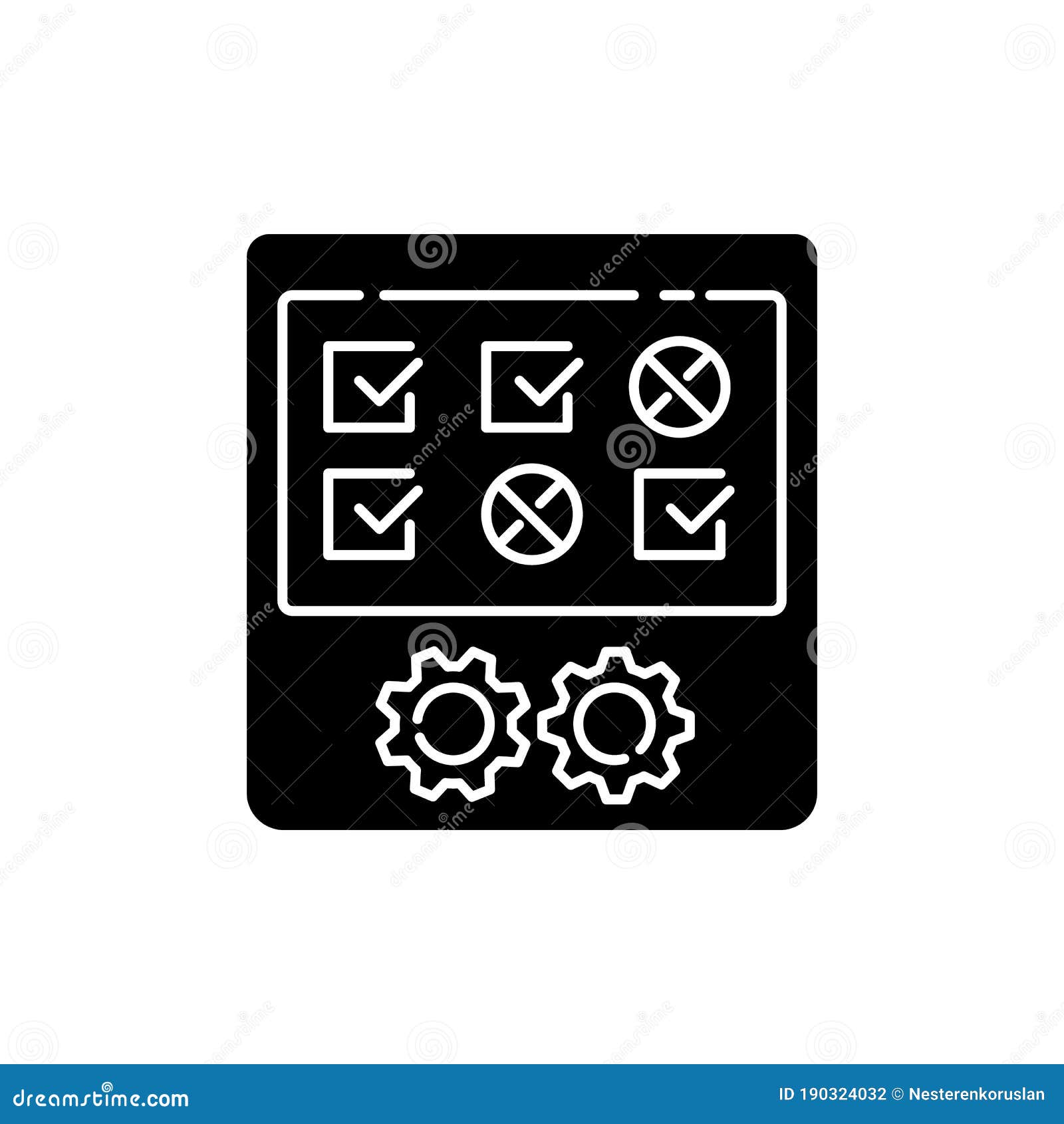Production Testing Black Glyph Icon Stock Vector - Illustration of ...