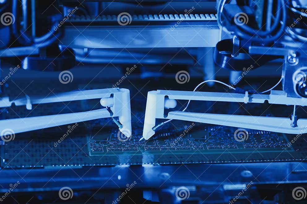 Production and Testing of Microcircuits. Checking Chip for Damage ...