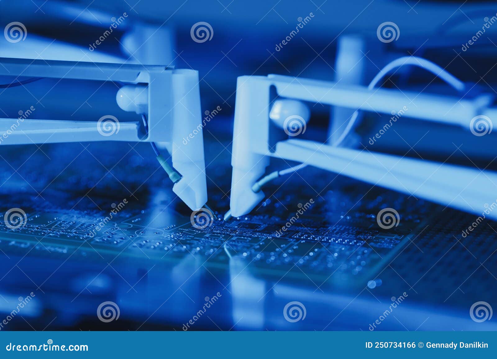 Production and Testing of Microcircuits. Checking Chip for Damage ...