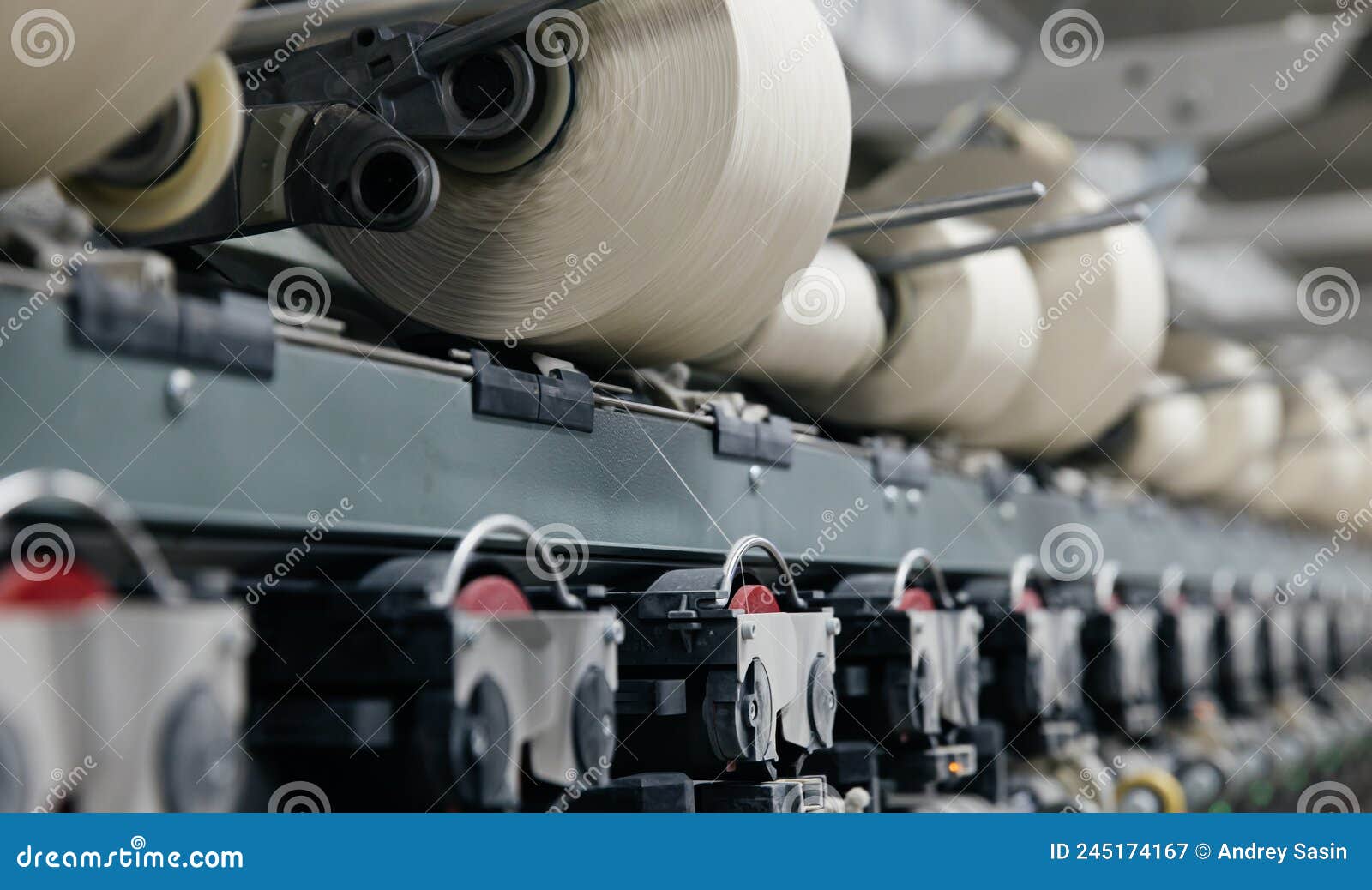 Production of Textile Threads in the Workshop Stock Image - Image of ...