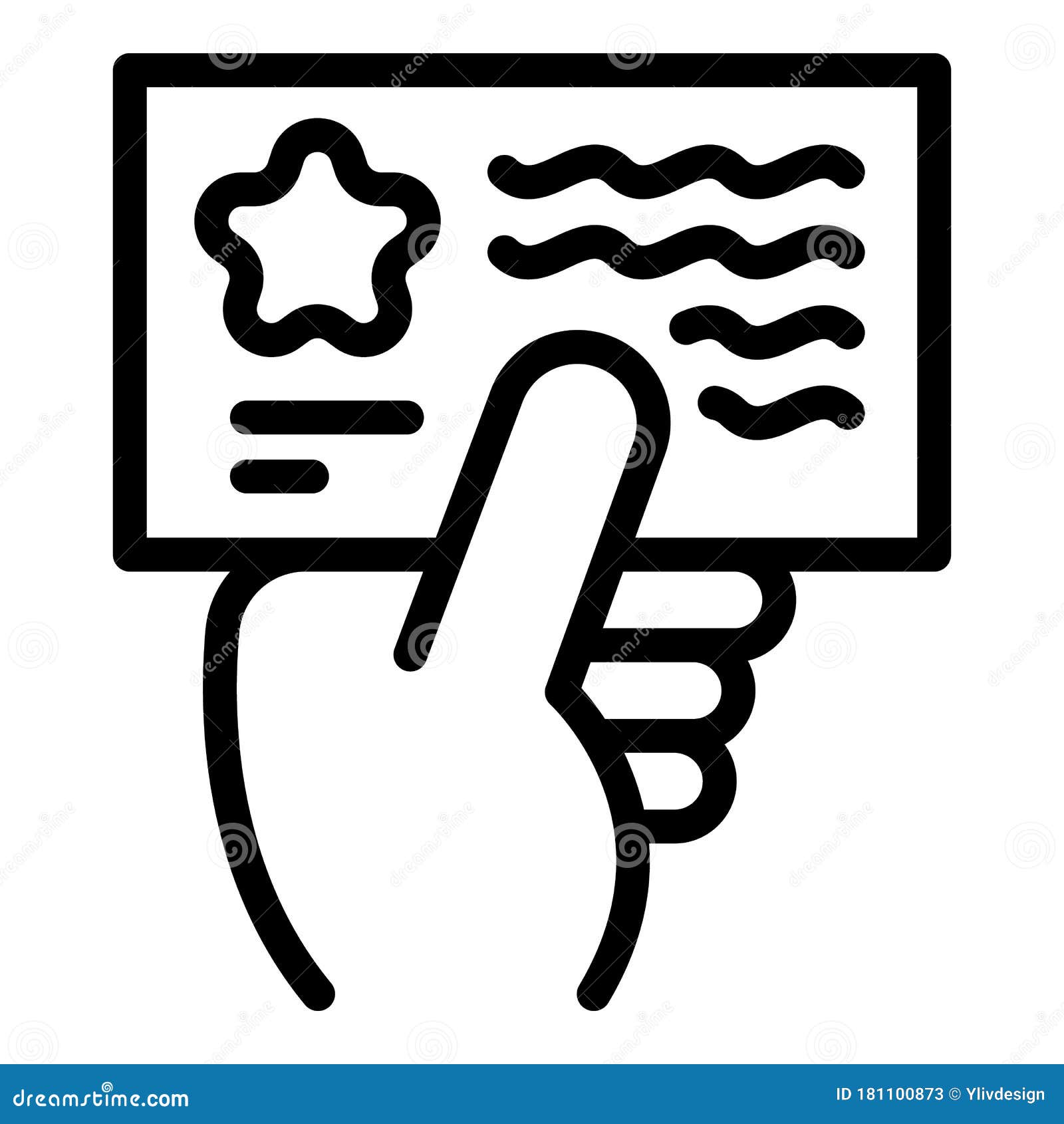 Production Visit Card Icon, Outline Style Stock Vector - Illustration ...