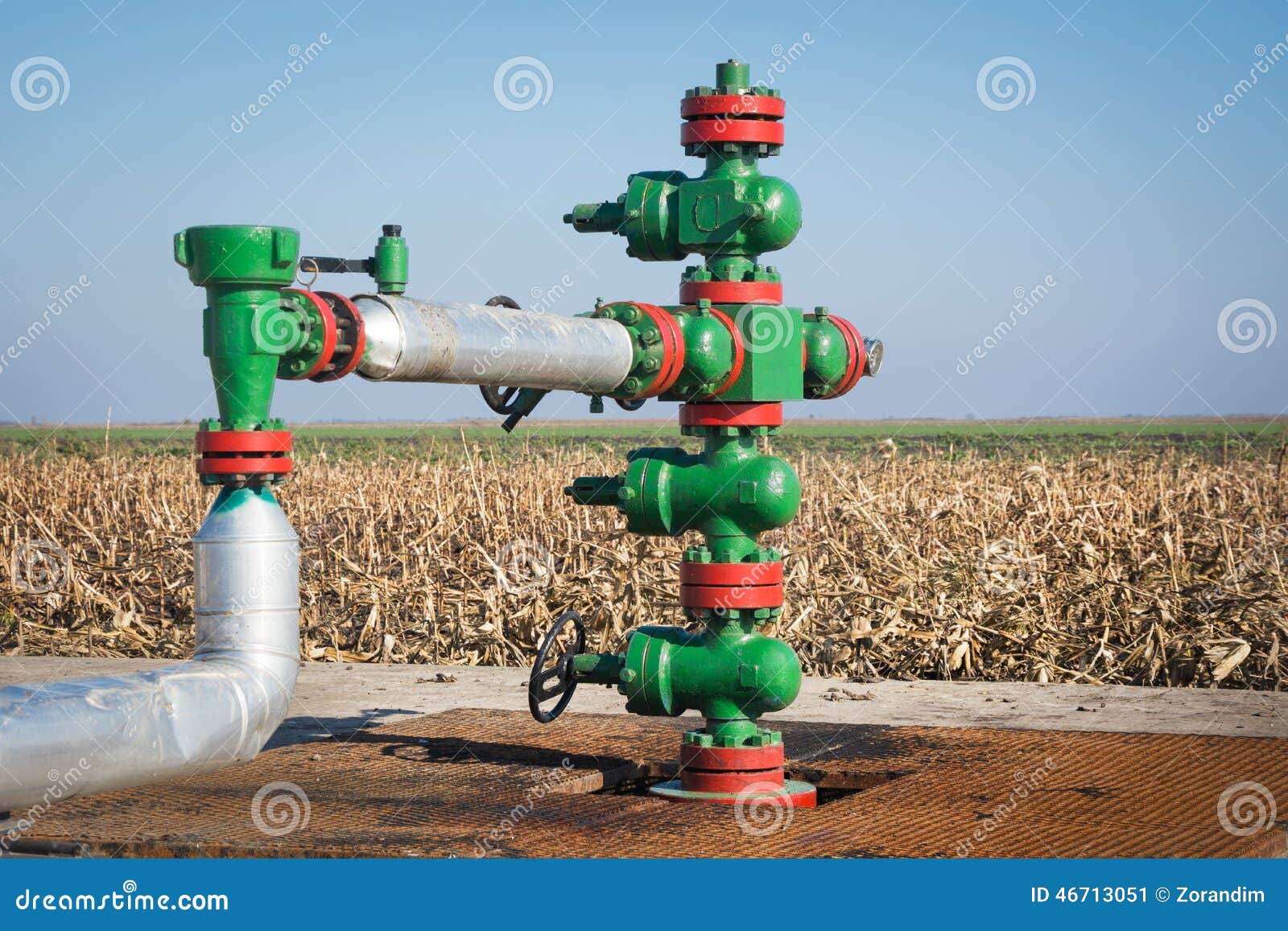 Production wellhead stock image. Image of oilfield, control - 46713051