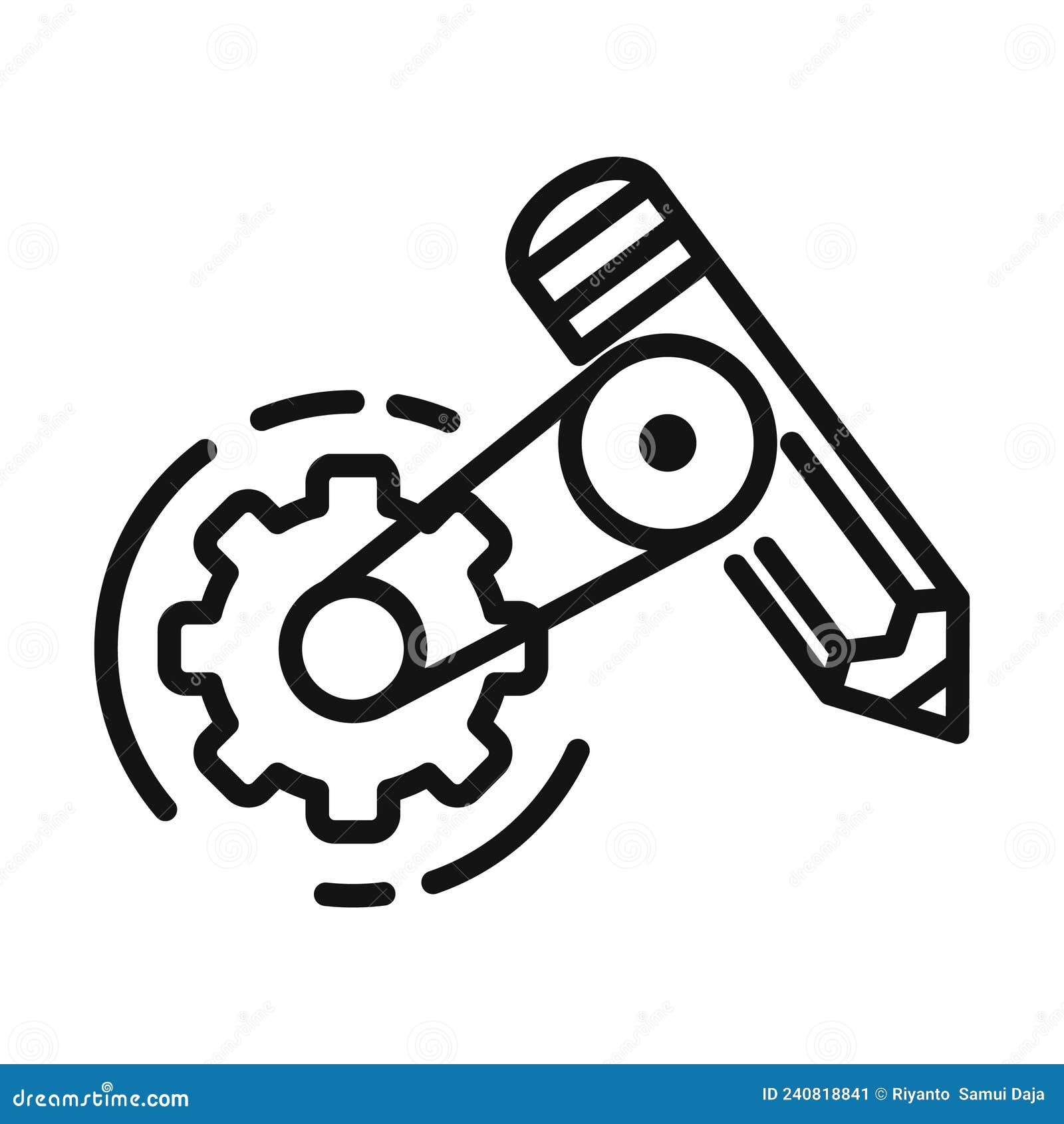 Production Wheel Icon Black and White Illustration Stock Vector ...