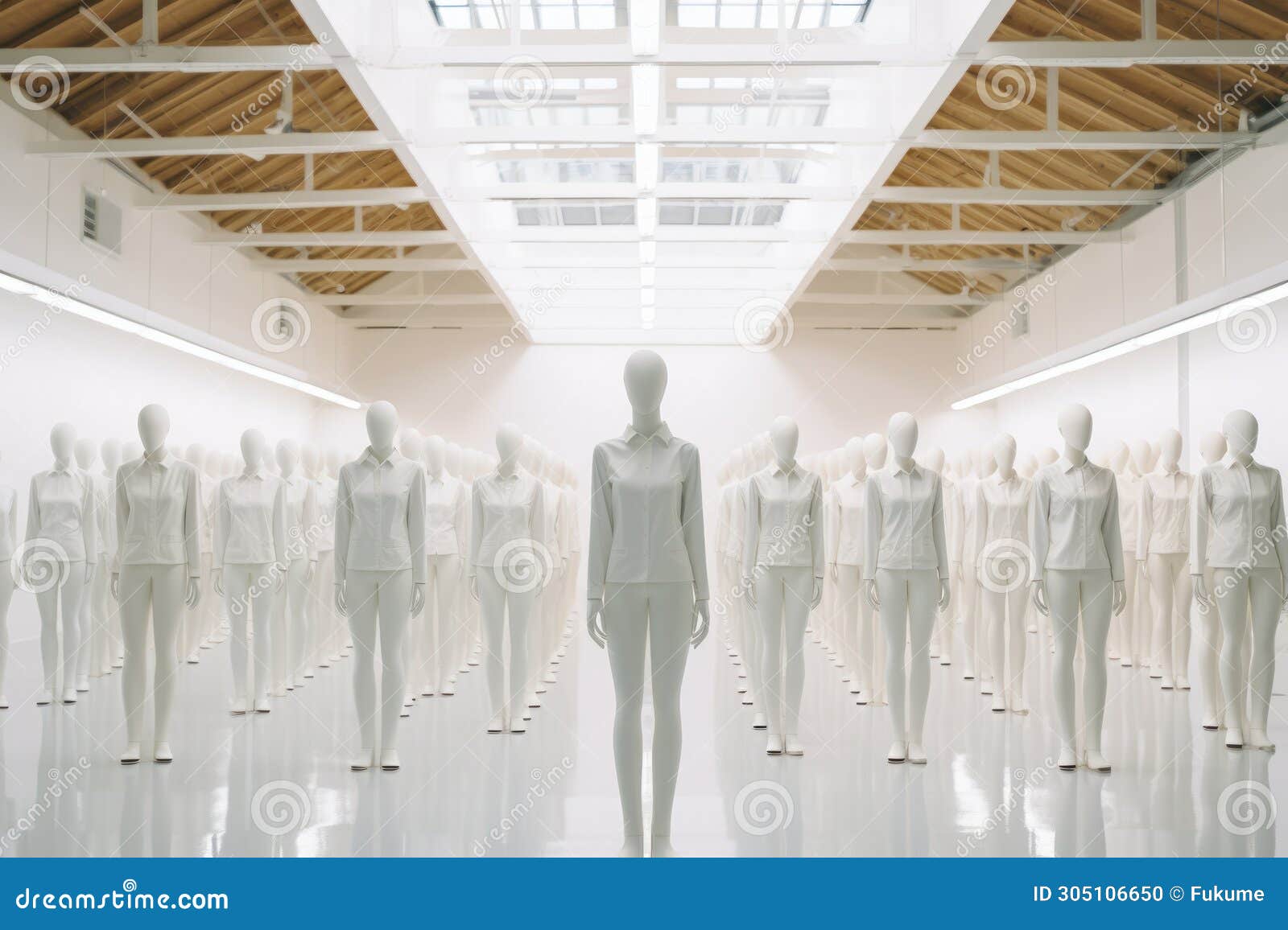 Production of White Biorobots in Suits, People are Cyborgs. Stock Photo ...