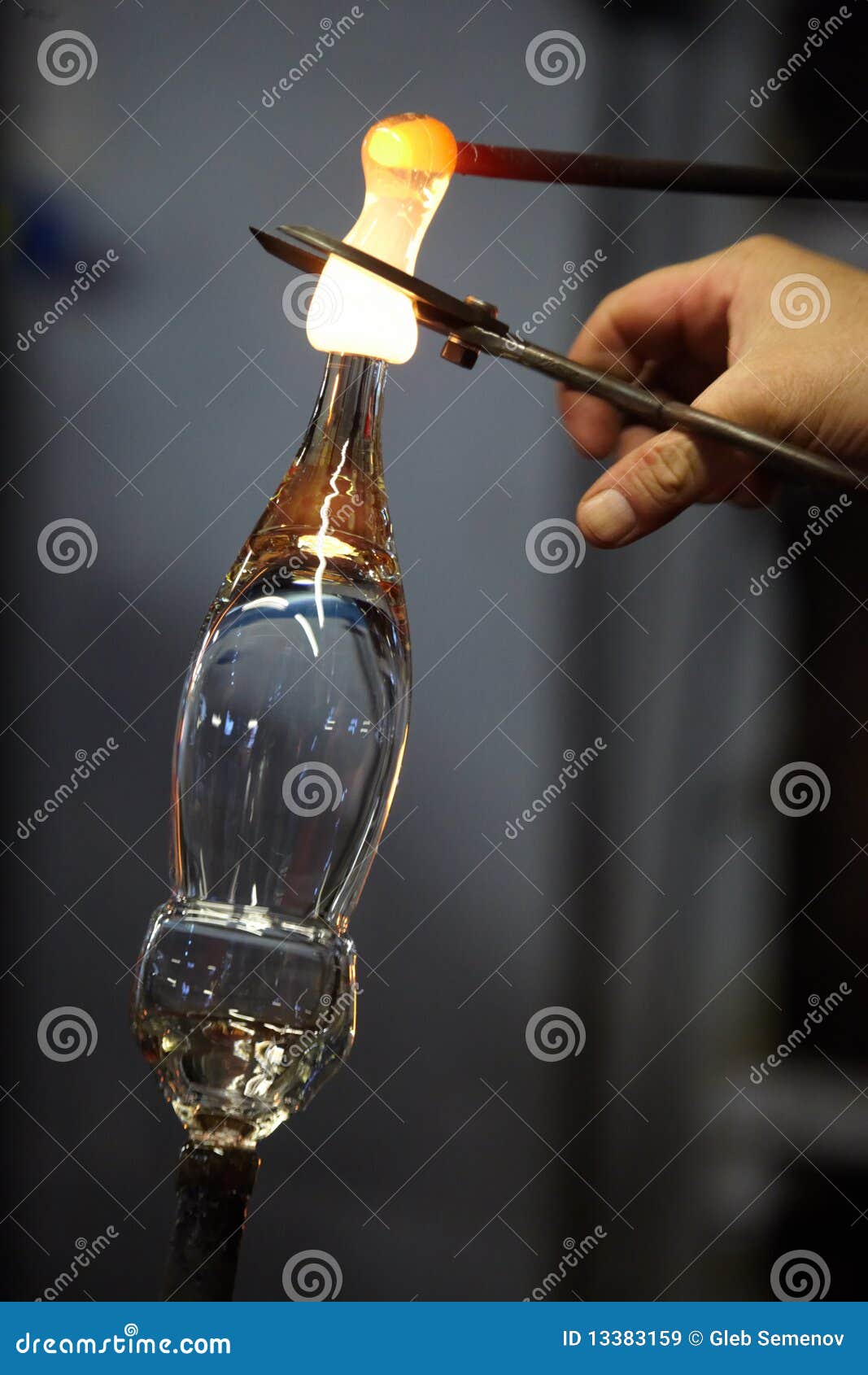 Production of a wine glass stock image. Image of blow - 13383159