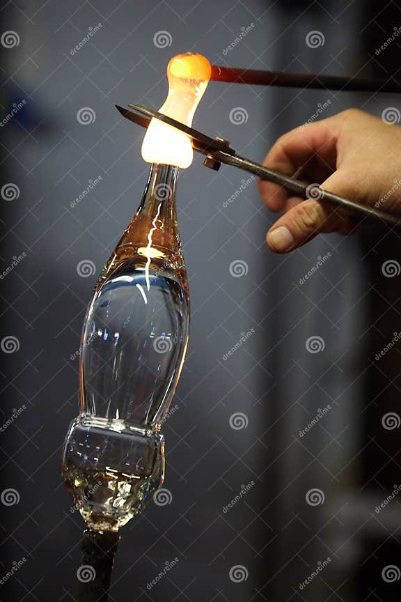 Production of a wine glass stock image. Image of blow - 13383159