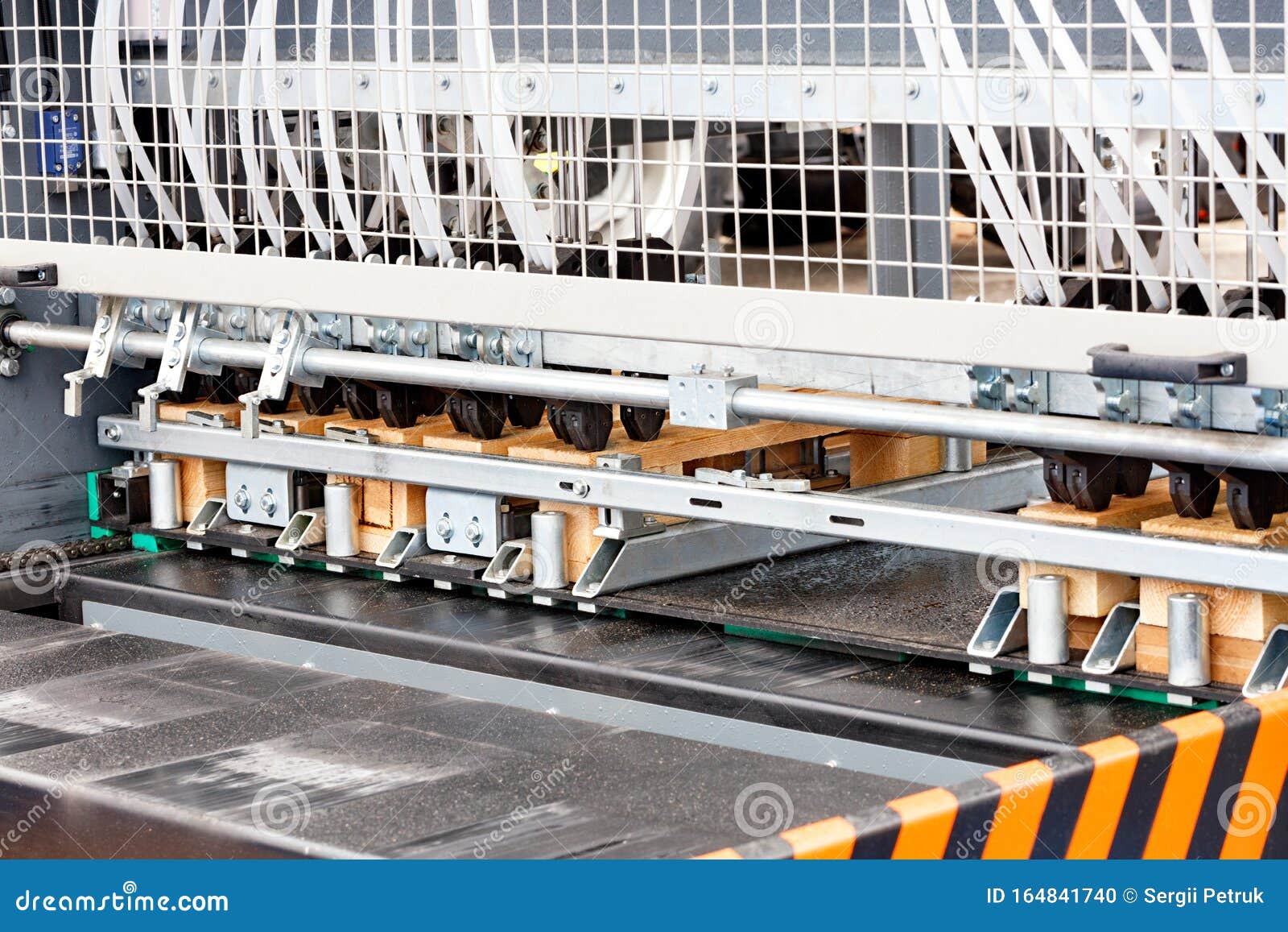 Production of Wooden Pallets on an Automatic Line Stock Photo - Image ...