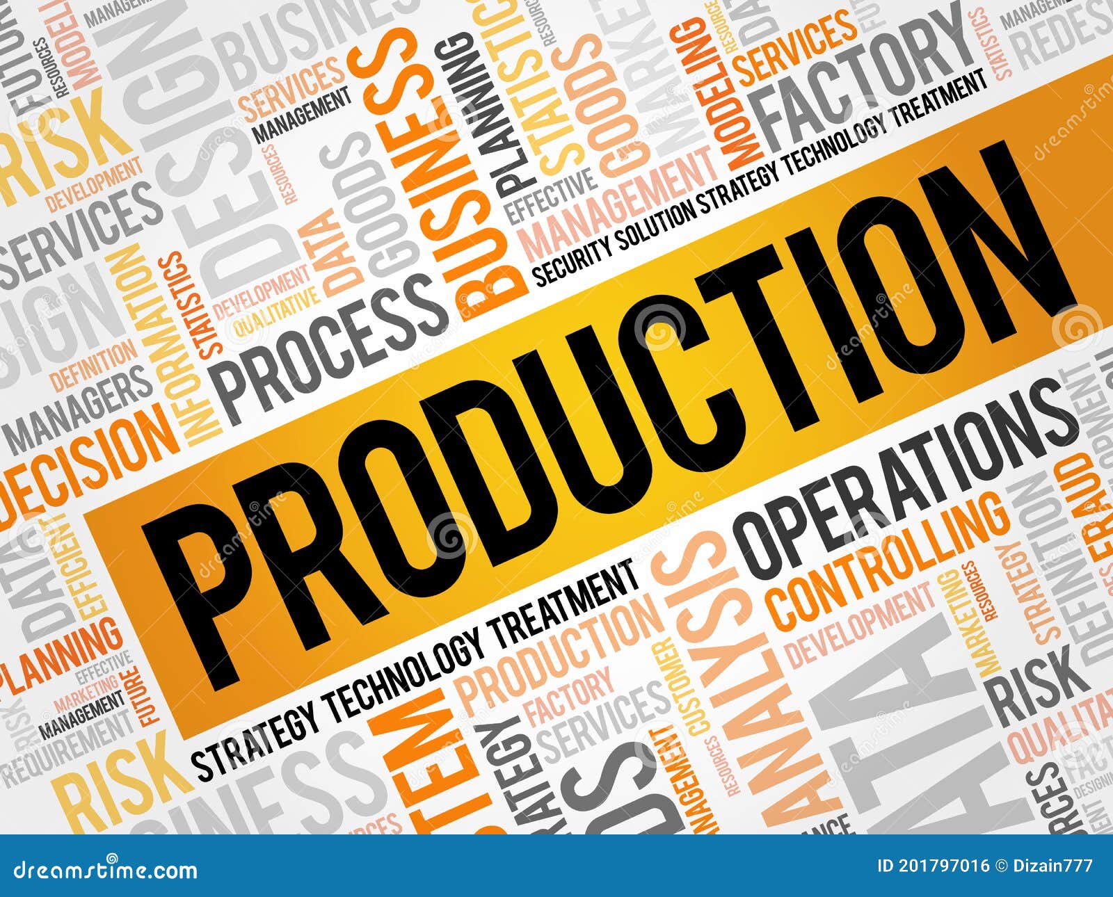 PRODUCTION word cloud stock illustration. Illustration of enterprise ...