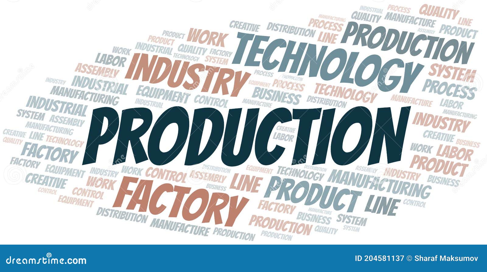 Production Word Cloud Create with Text only. Stock Illustration ...