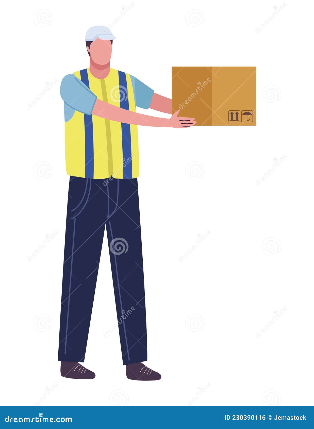 Production worker with box stock vector. Illustration of manufacturing ...
