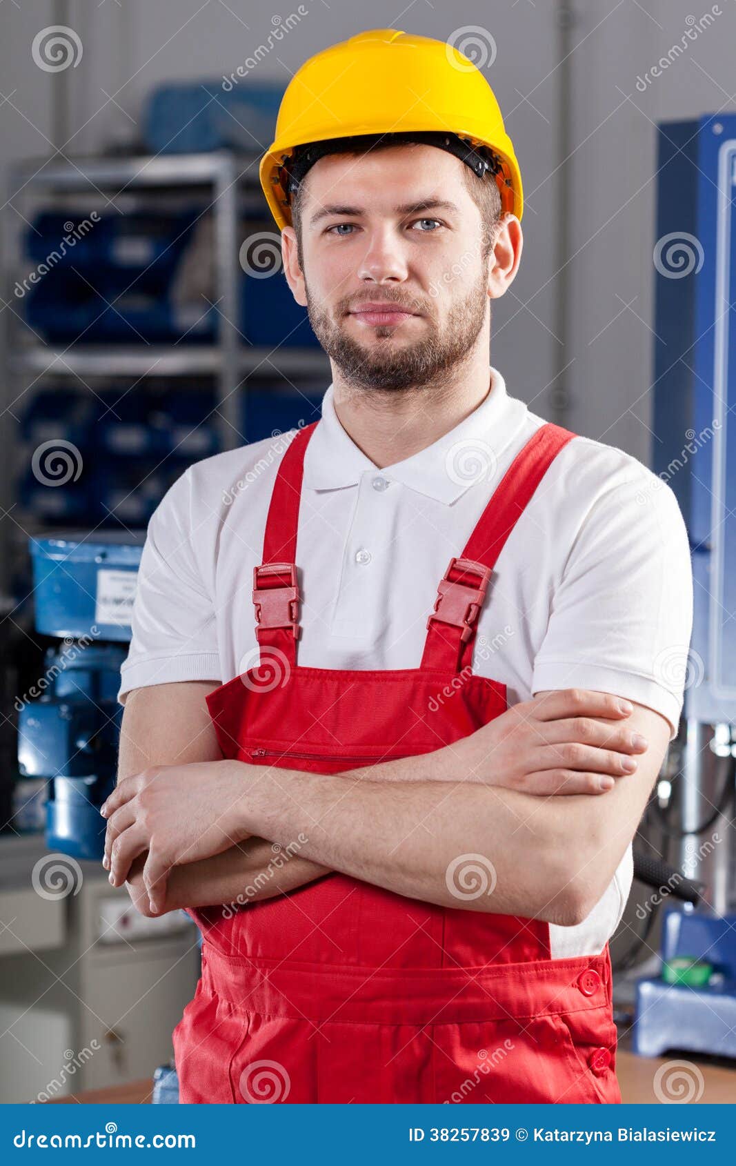 Production Worker in Factory Stock Image - Image of helmet, industrial ...