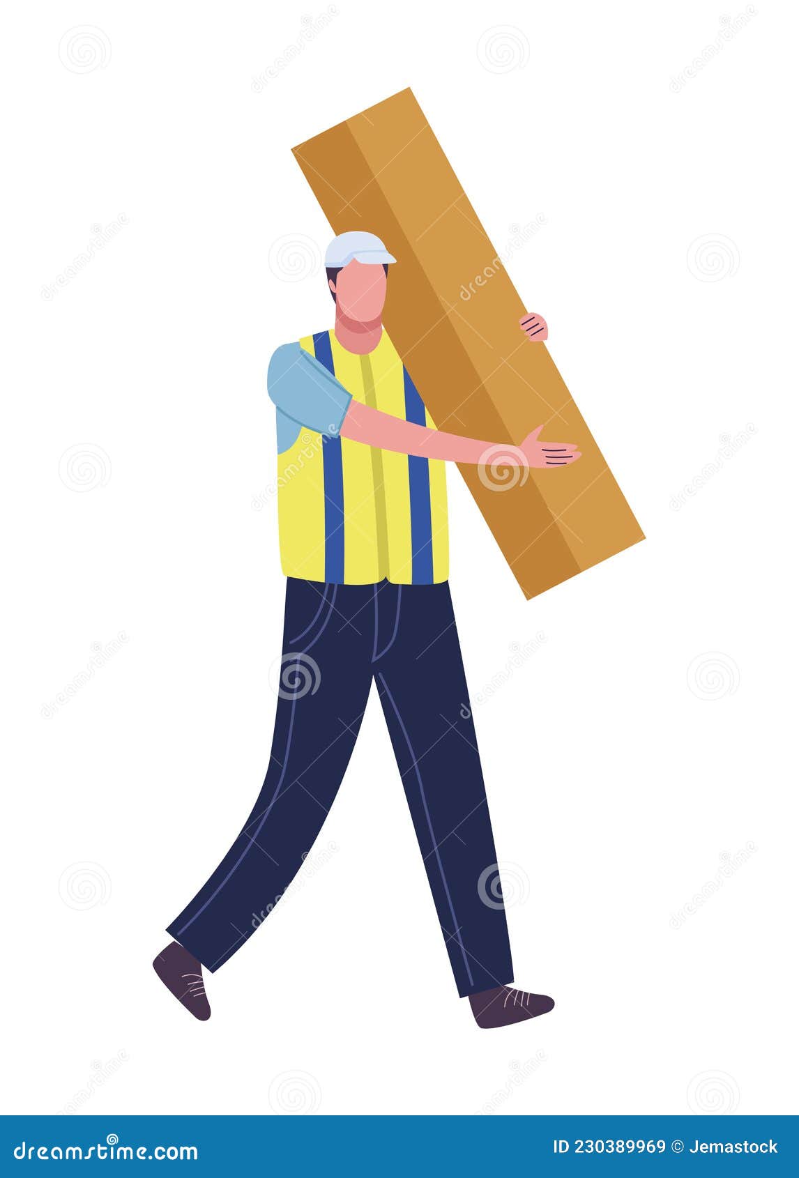 Production Worker Lifting Box Stock Vector - Illustration of ...