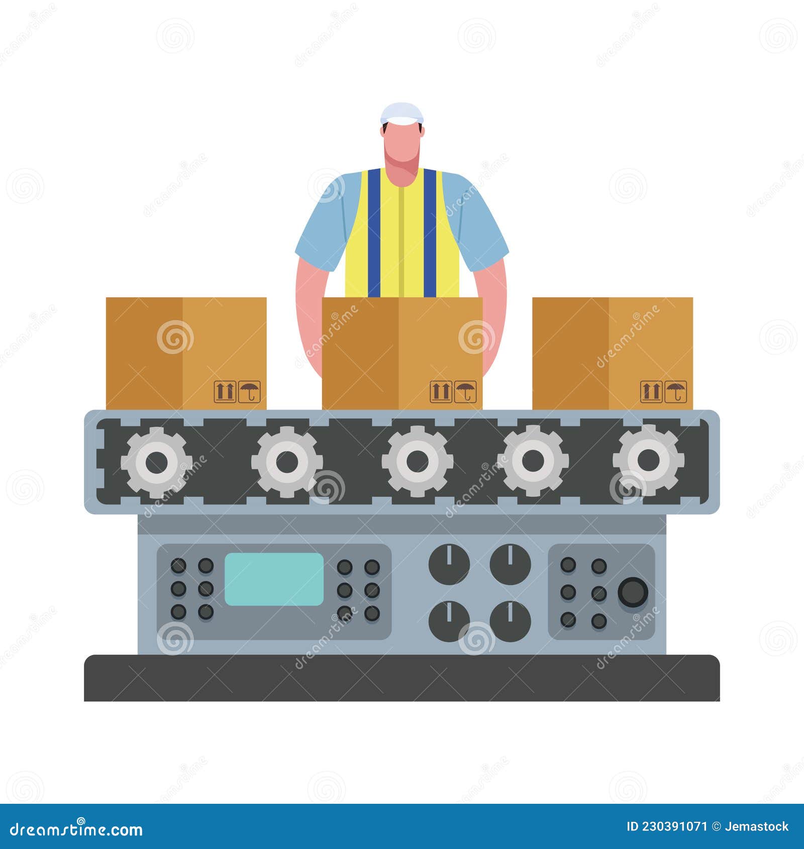Production Worker Operating Band Stock Vector - Illustration of vector ...