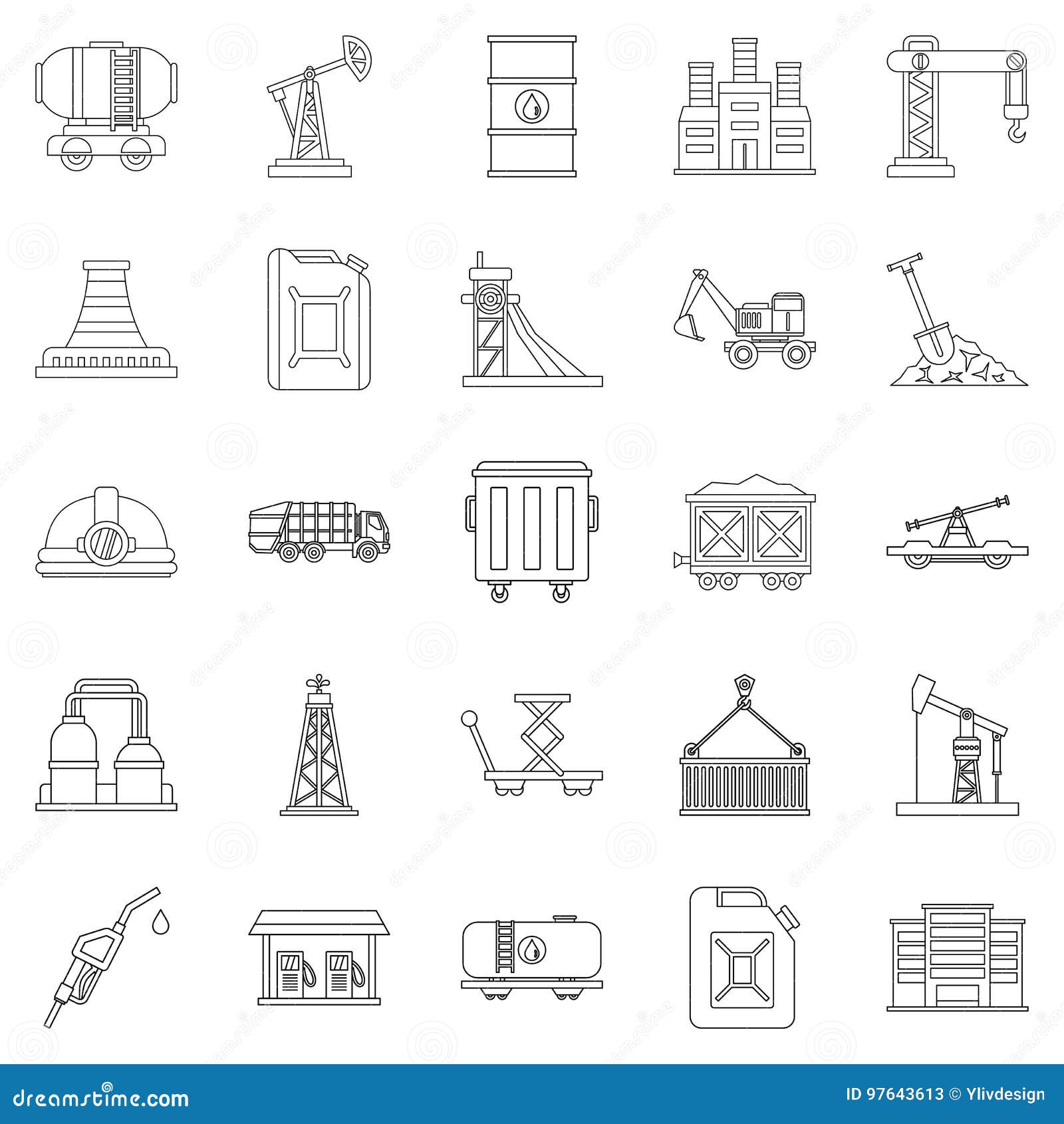 Production Workers Icons Set, Outline Style Stock Vector - Illustration ...