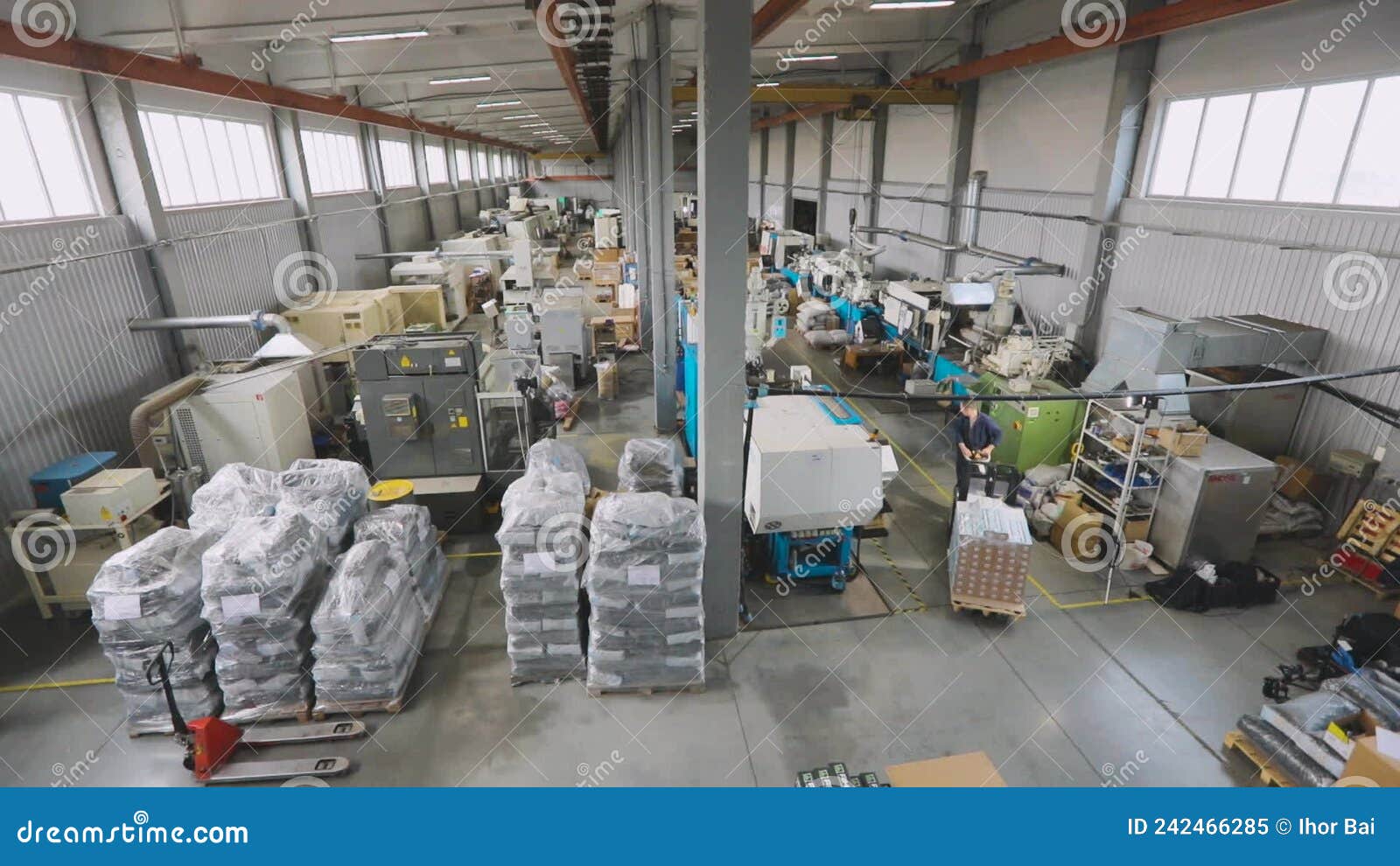 Production Workshop General Plan. Span in a Large Workshop with Machine ...