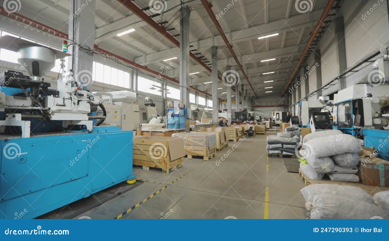 Production Workshop General Plan. Span in a Large Workshop with Machine ...