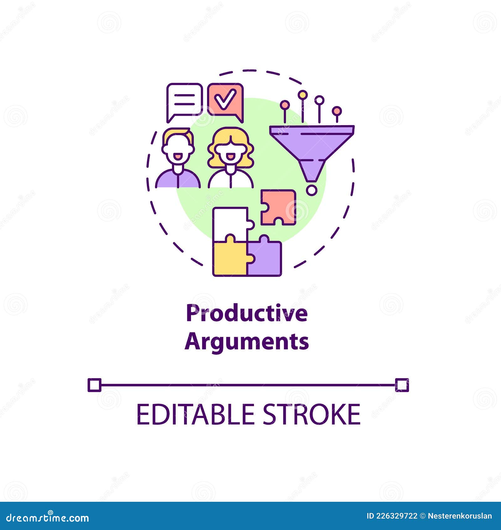 Productive Arguments Concept Icon Stock Vector - Illustration of lined ...