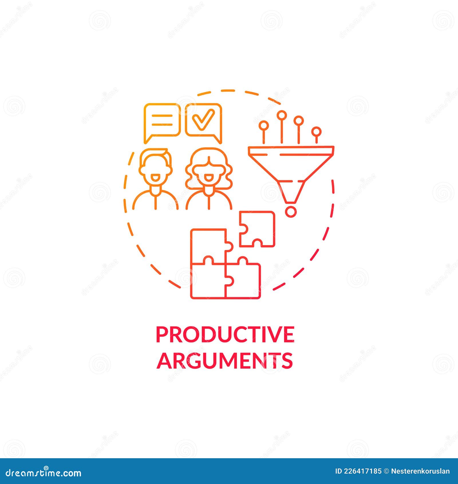 Productive Arguments Red Concept Icon Stock Vector - Illustration of ...