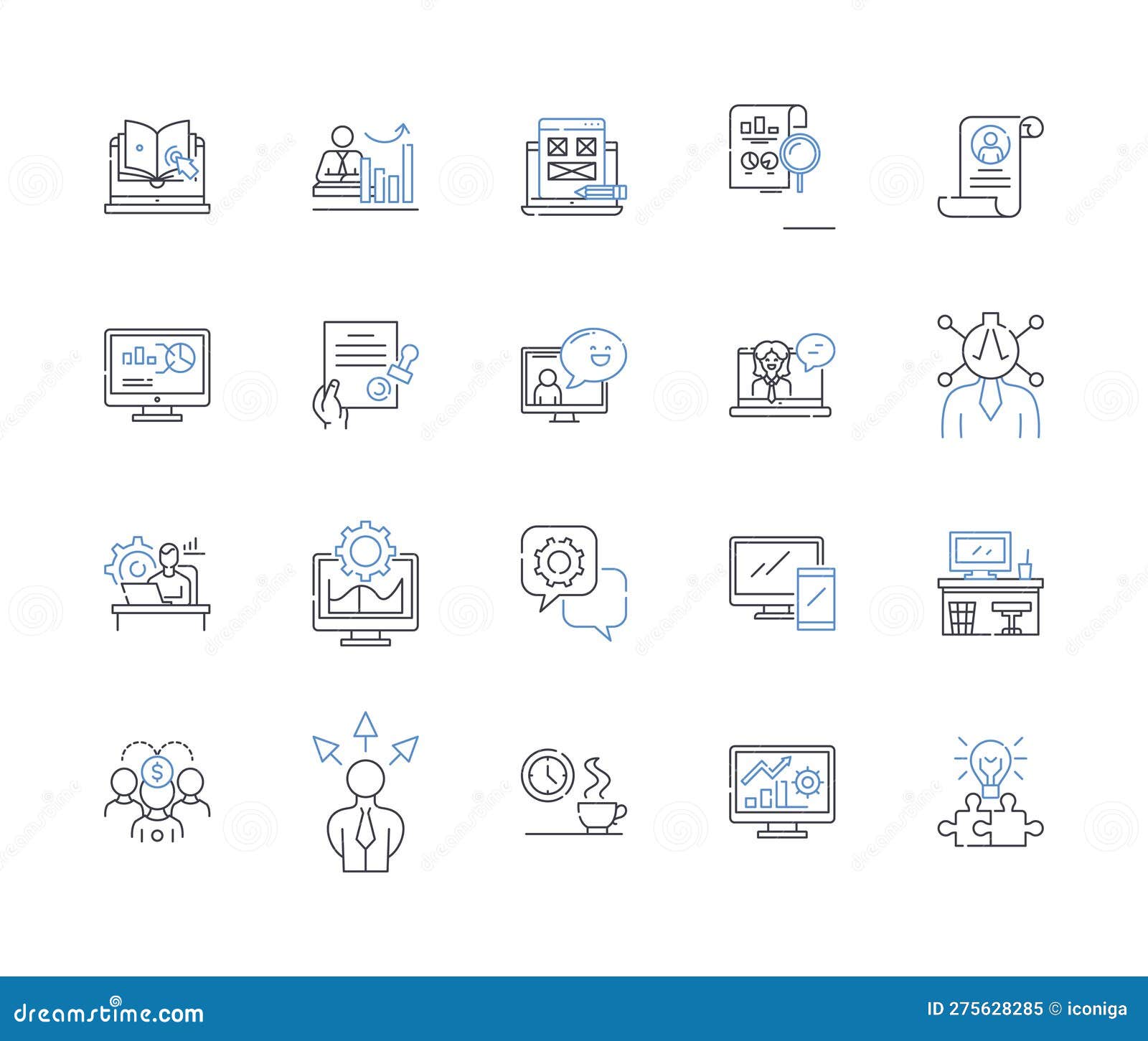 Productive Business Line Icons Collection. Efficiency, Organization ... Productive Business Line Icons Collection. Efficiency, Organization ...