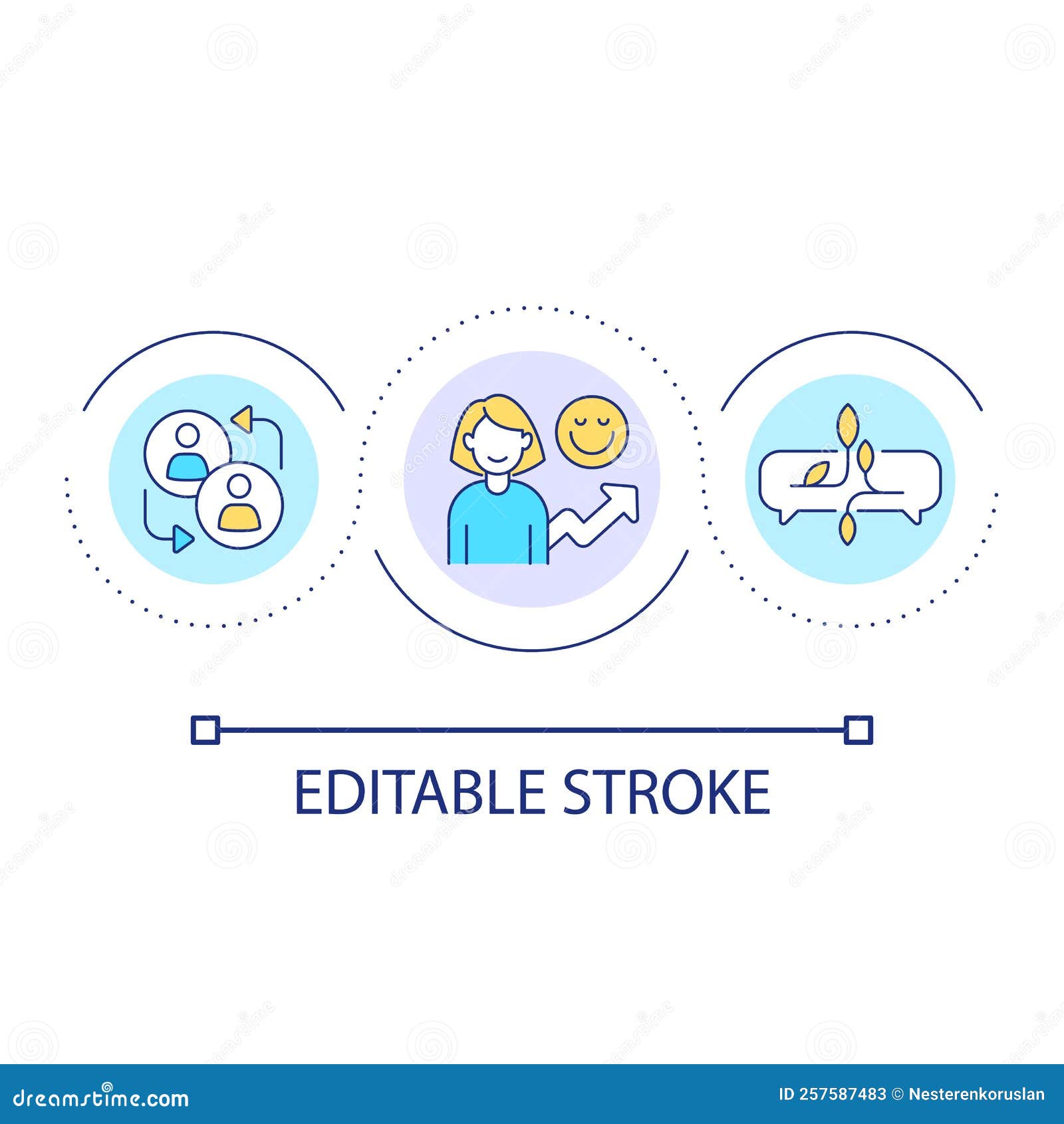 Productive Communication Skills Loop Concept Icon Stock Vector ...