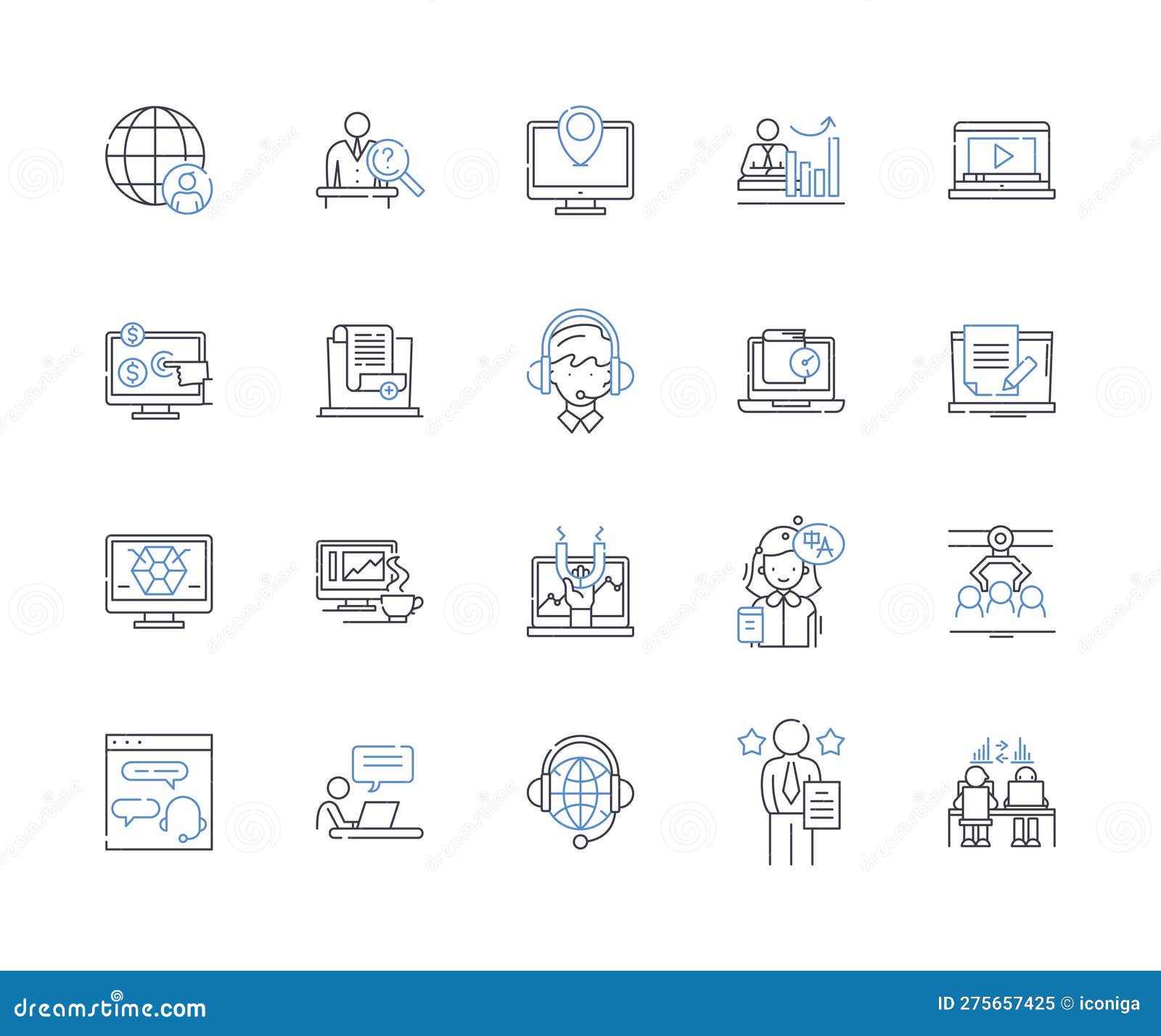 Productive Company Line Icons Collection. Efficiency, Productivity ... Productive Company Line Icons Collection. Efficiency, Productivity ...