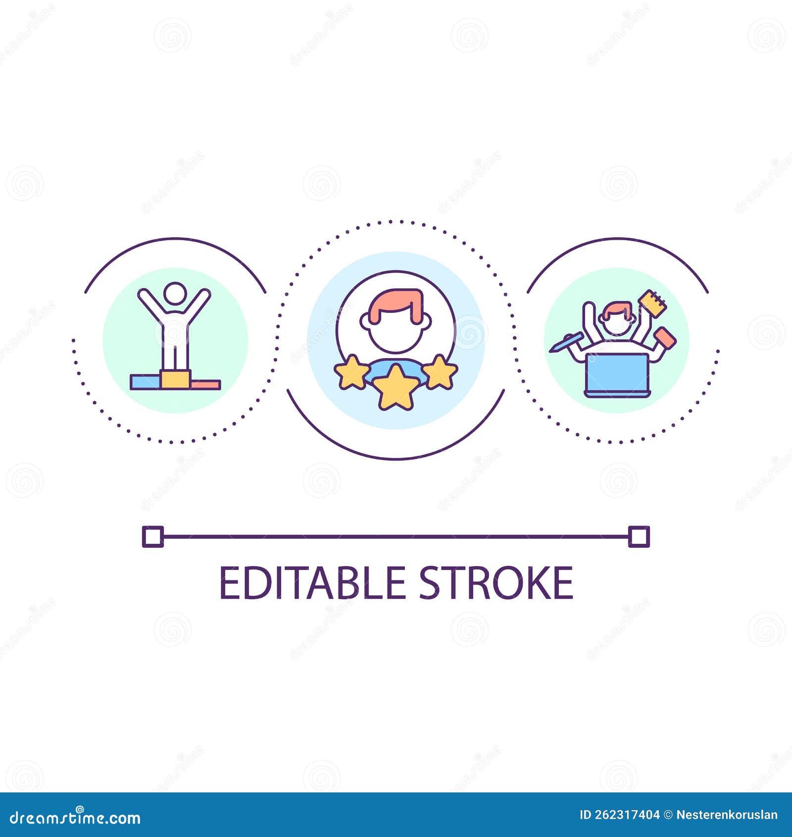 Productive Employee Loop Concept Icon Stock Vector - Illustration of ...
