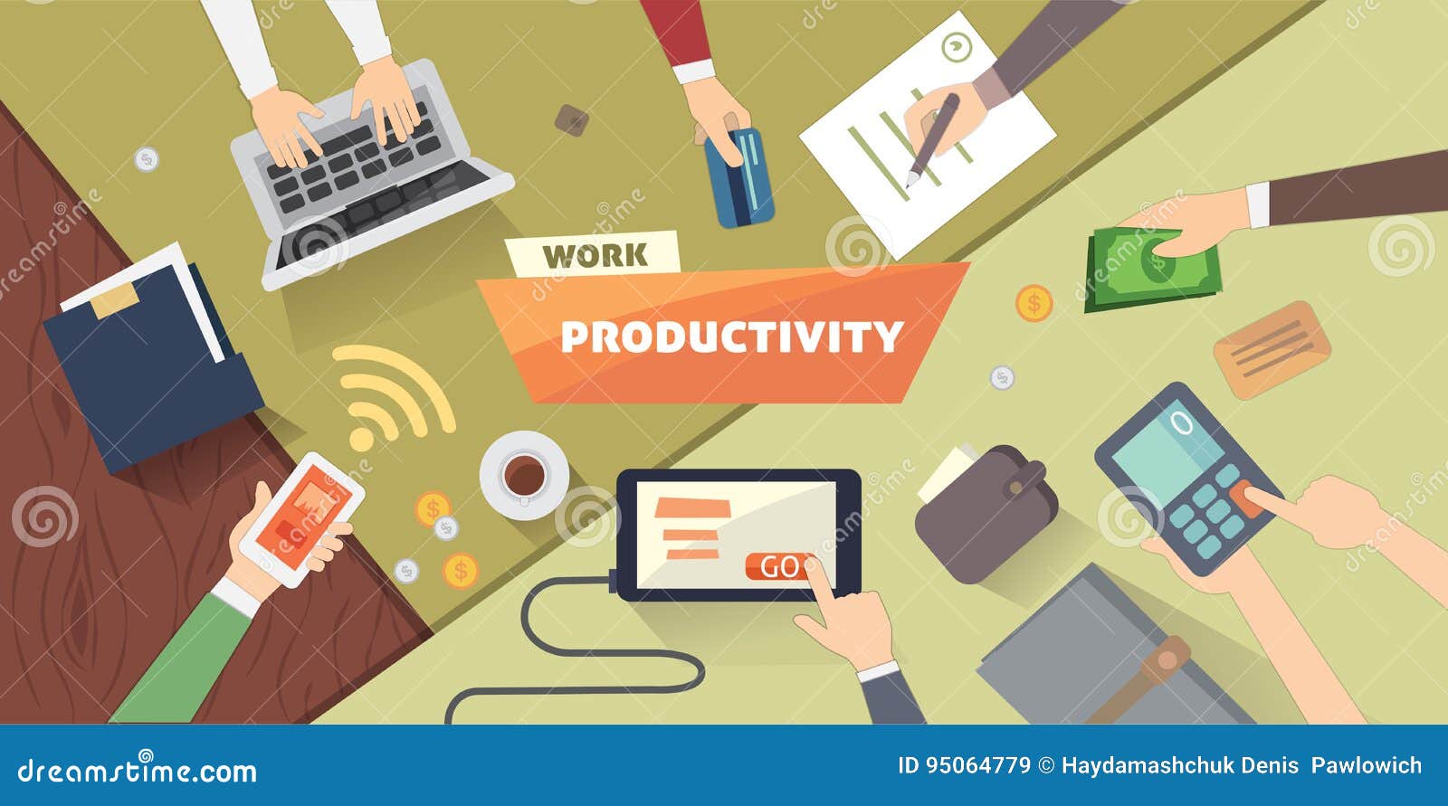 Productive Office Workplace. Productivity Business Strategy Flat ... Productive Office Workplace. Productivity Business Strategy Flat ...