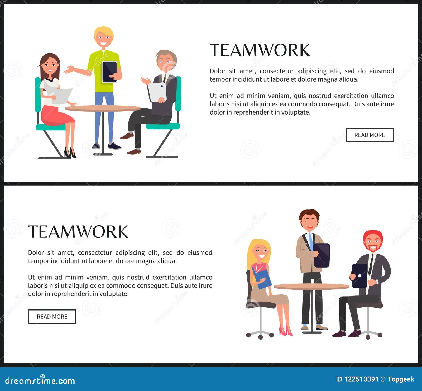 Productive Teamwork To Create Project Web Pages Stock Vector ...