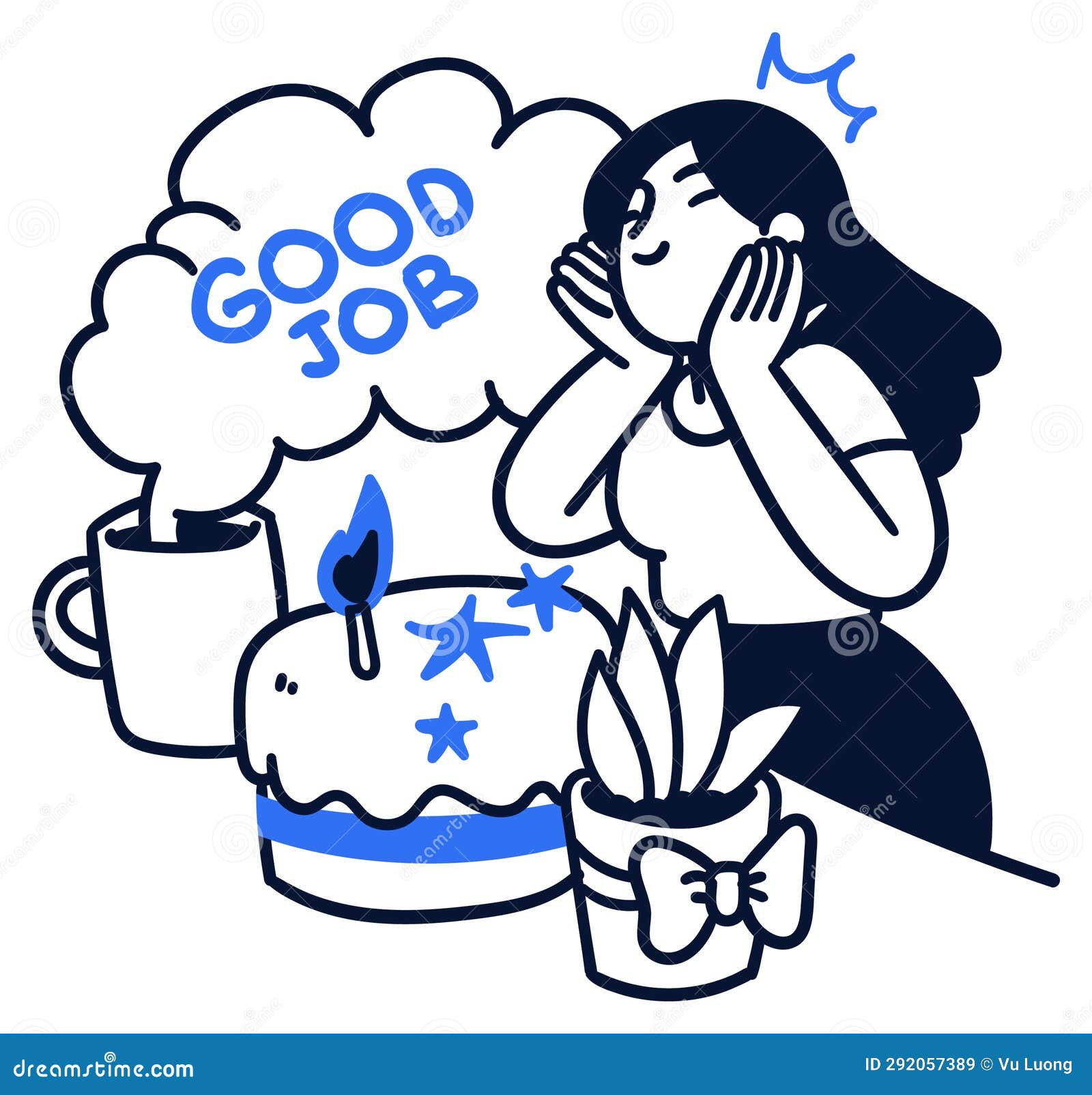 Productive - Work Flow - Workplace Vector Illustration Stock Vector ...