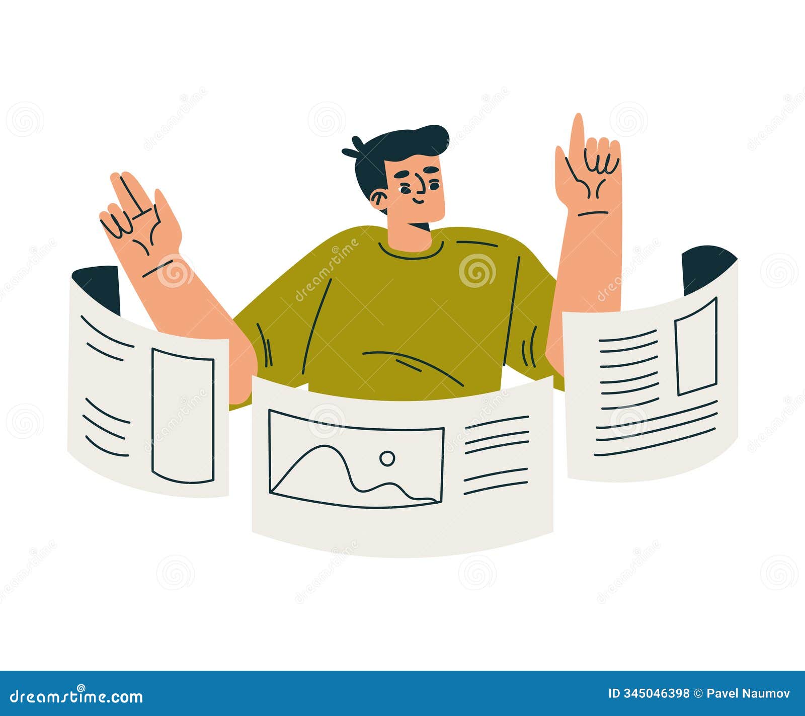 Productive Workflow with Man with Web Window Screen Managing Task ...