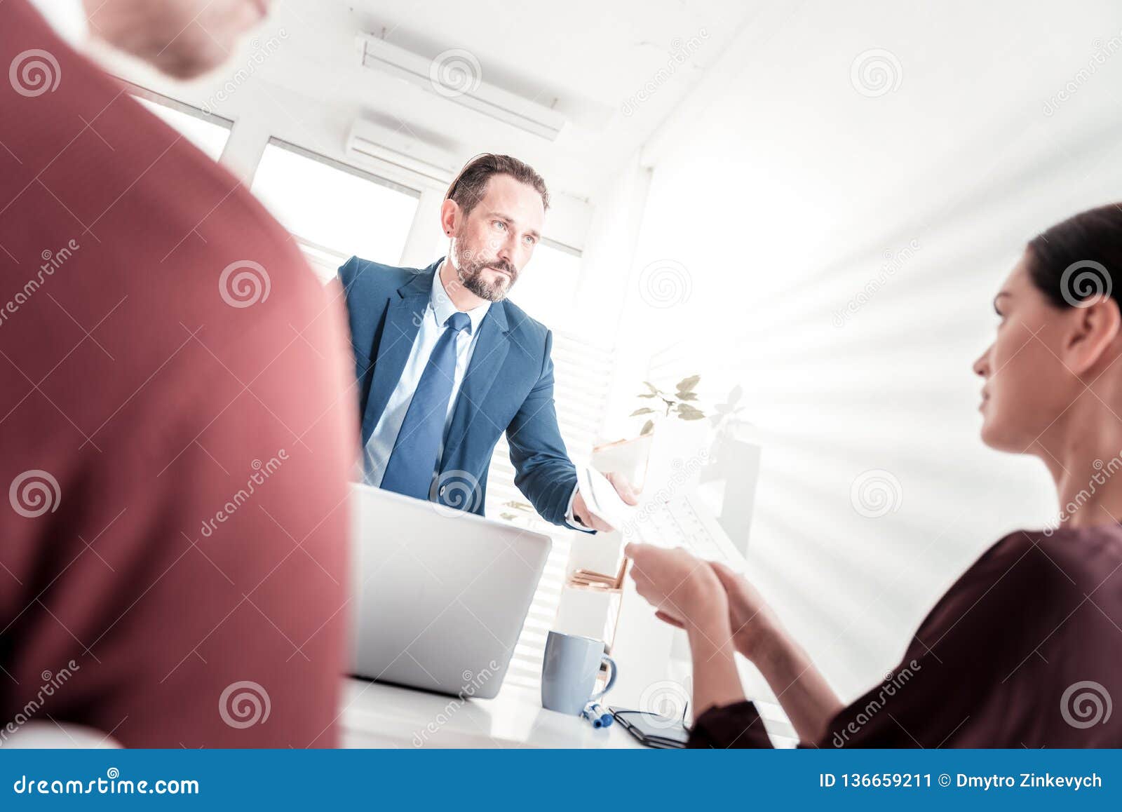 Professional Three Colleagues Performing Job Stock Image - Image of ...